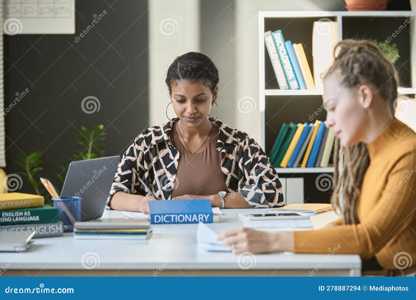 Students Studying Foreign Languages at School Stock Photo - Image of ...