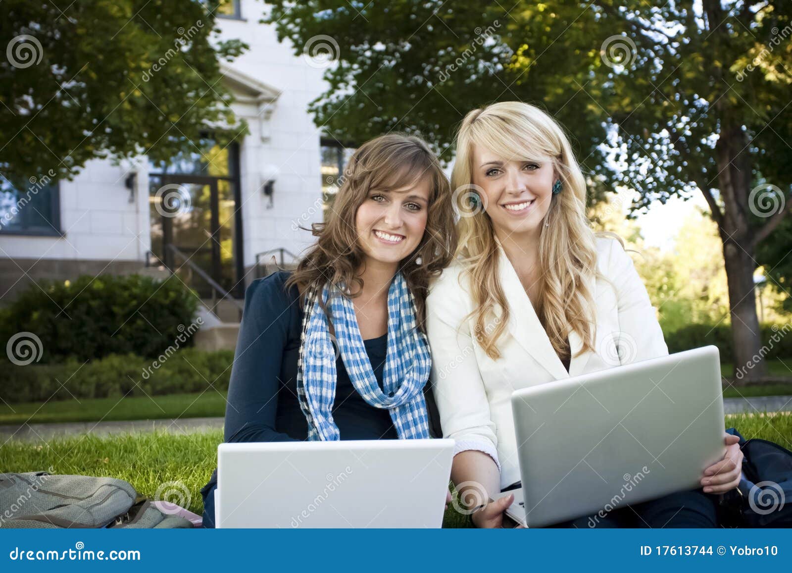 Students Studying on Laptop Computer Stock Photo - Image of books ...