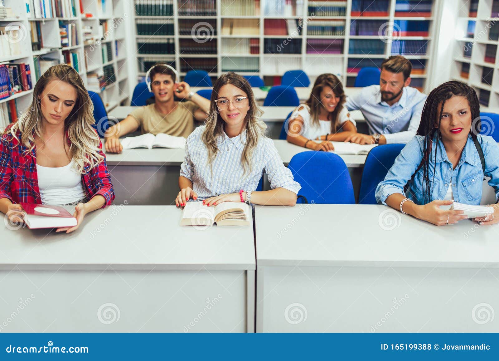 Students are Studying in Library. Stock Photo - Image of college, high ...