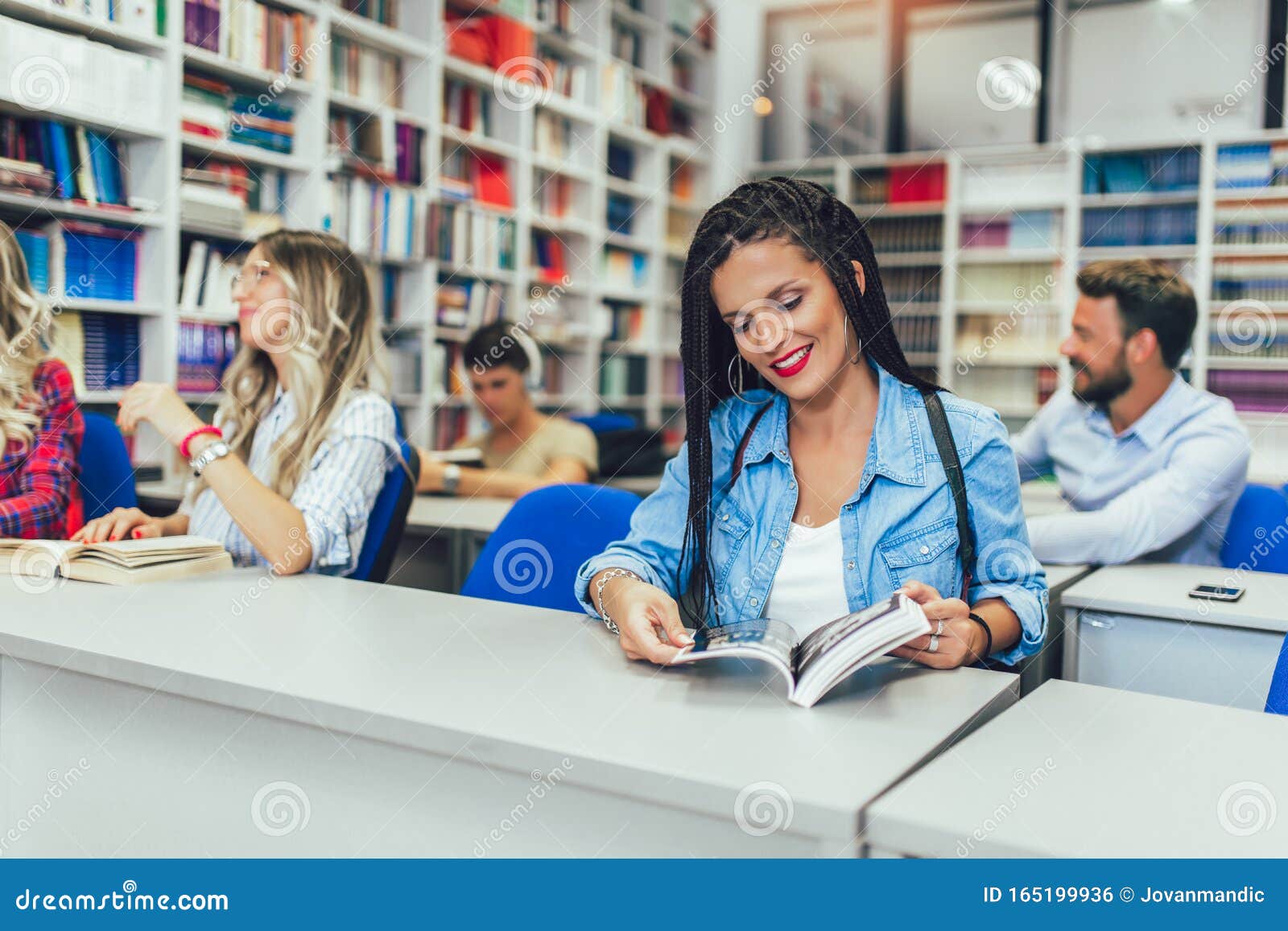 Students are Studying in Library. Stock Photo - Image of high, learning ...