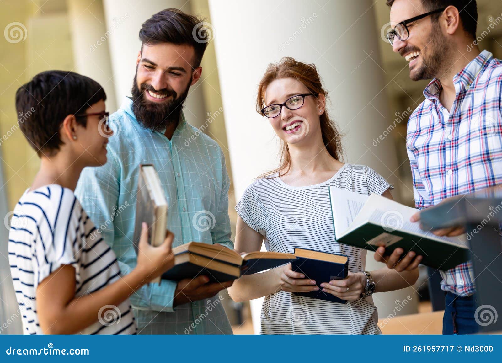 Students Studying in Library. Young Success People are Spending Time ...