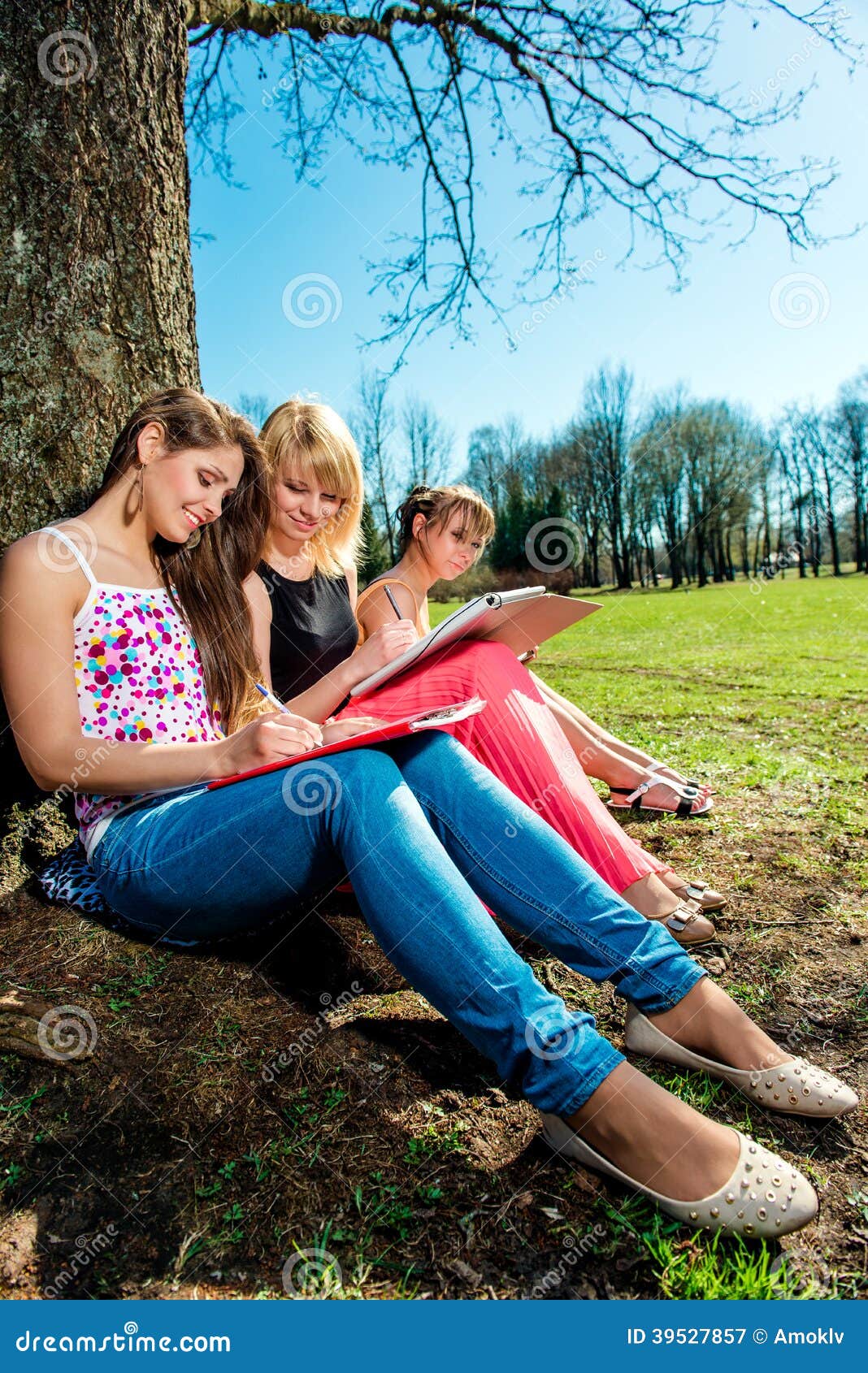 Students studying outdoors stock image. Image of school - 39527857