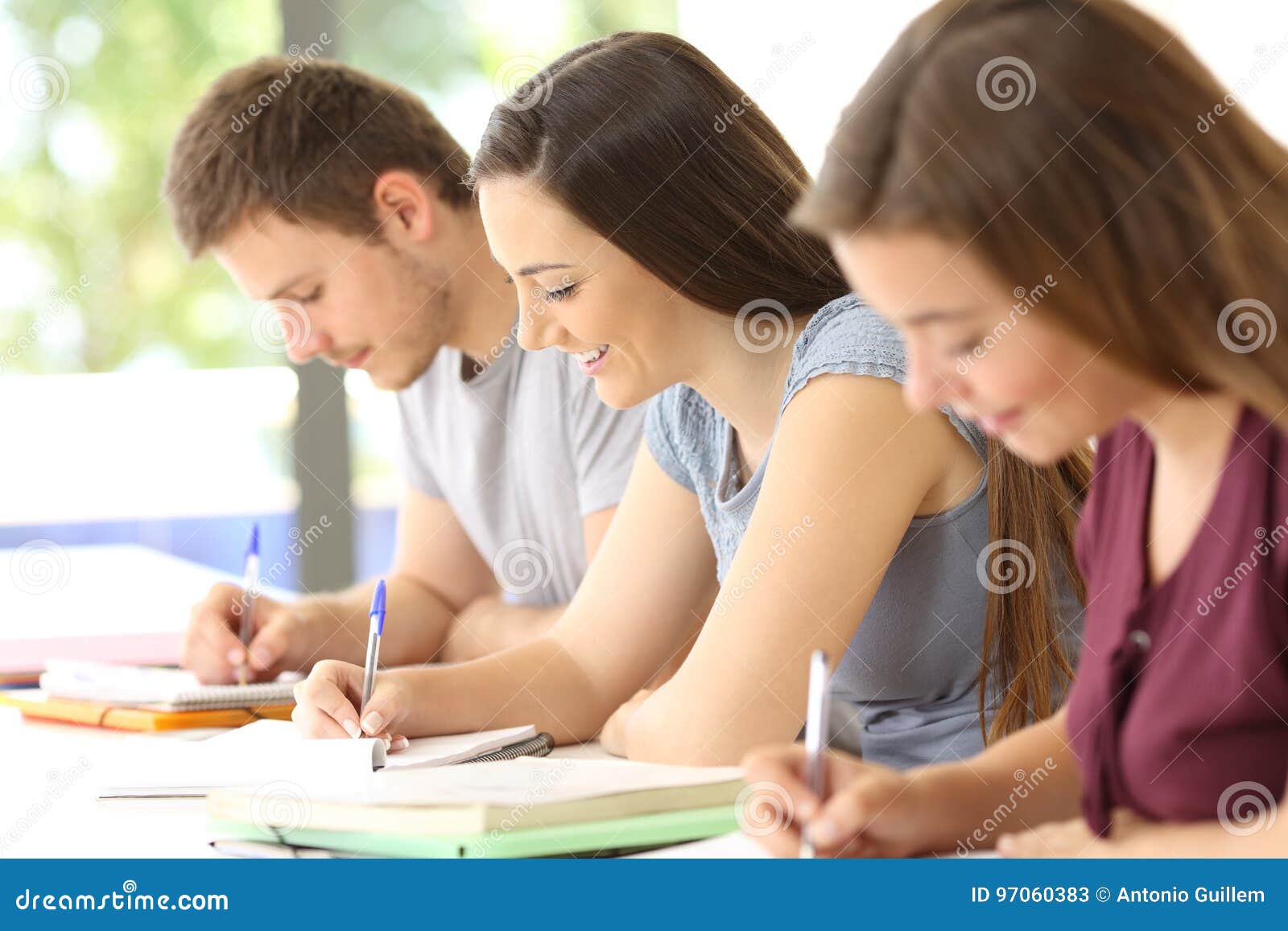 Students Studying Taking Notes in a Classroom Stock Image - Image of ...