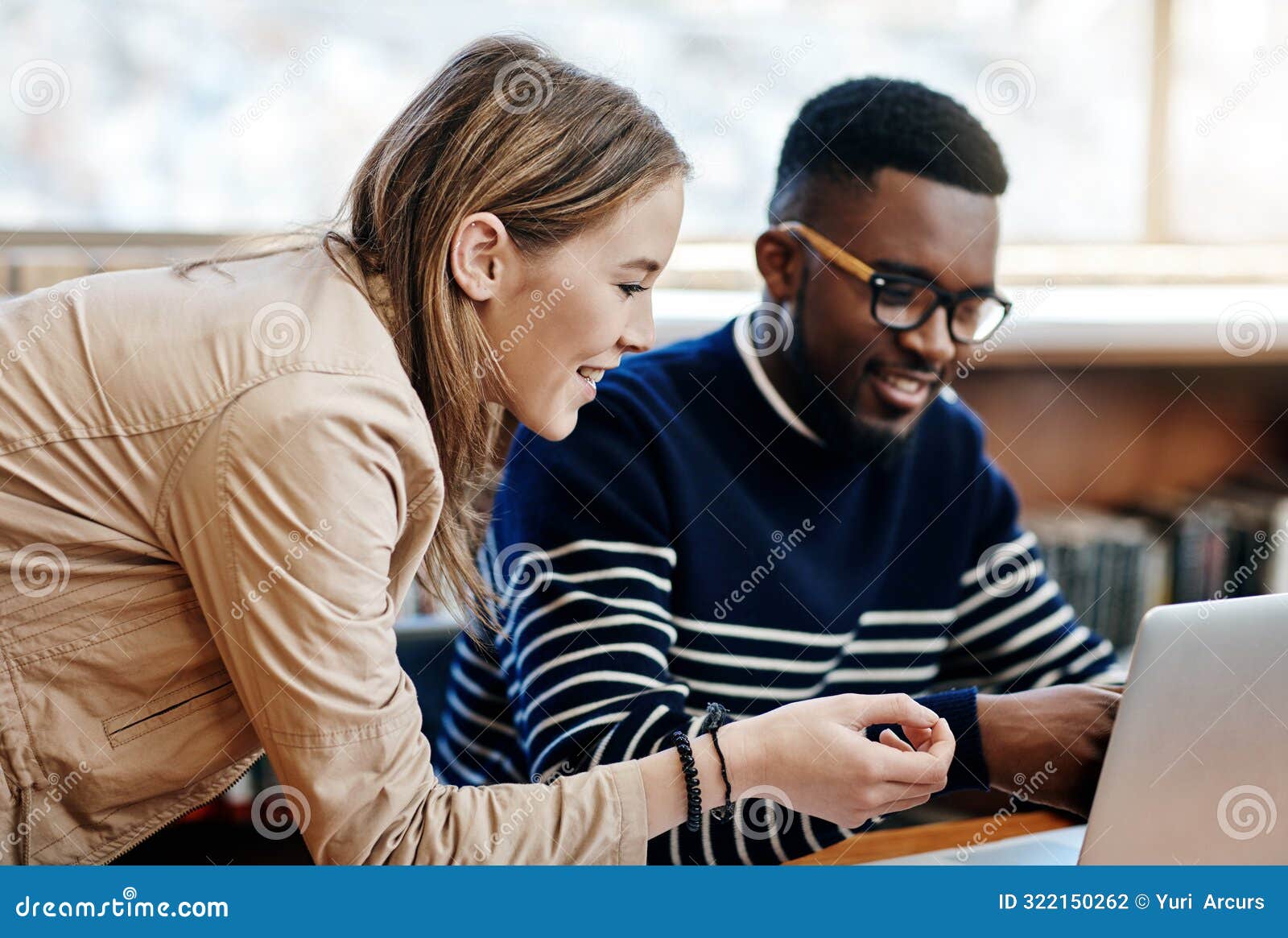 Students, Studying and Teamwork in Library on Laptop with Education ...