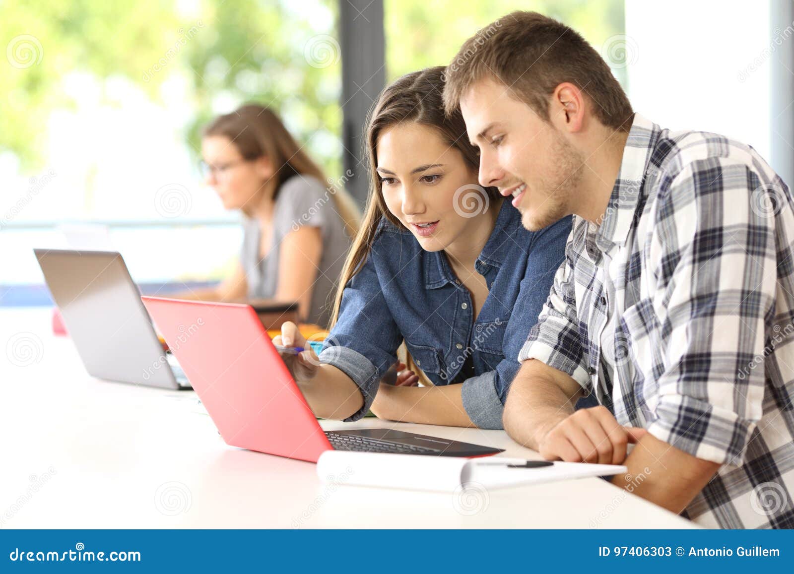 Students Studying Together in a Classroom Stock Image - Image of help ...
