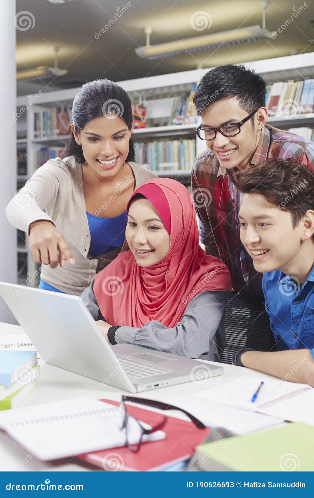 Students Studying Together in Library. Conceptual Image Stock Image ...
