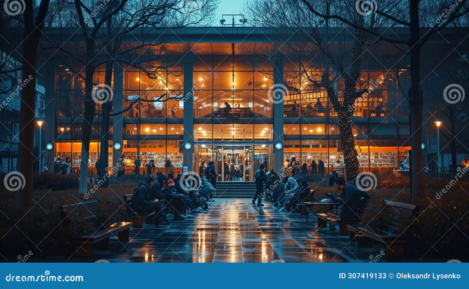 Students Studying at University Stock Illustration - Illustration of ...