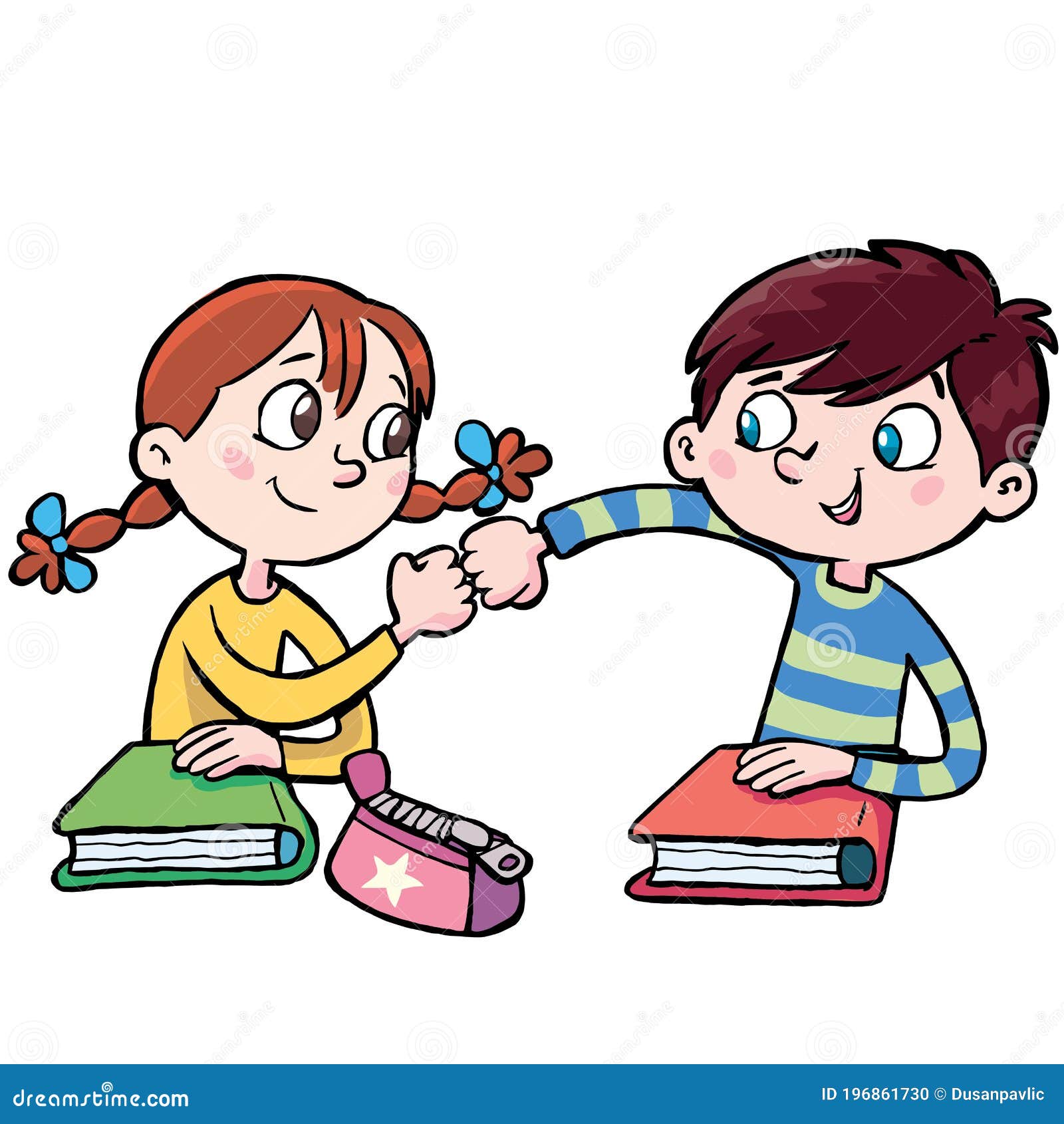 Students Successfully Team Up at School Stock Vector - Illustration of ...