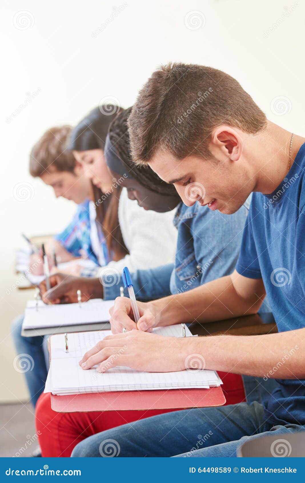 Students Take Notes in University Stock Image - Image of tutorial, girl ...