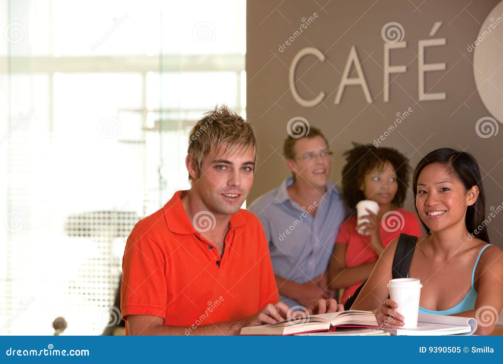 Students Taking Coffee Break Stock Image - Image of caucasian ...