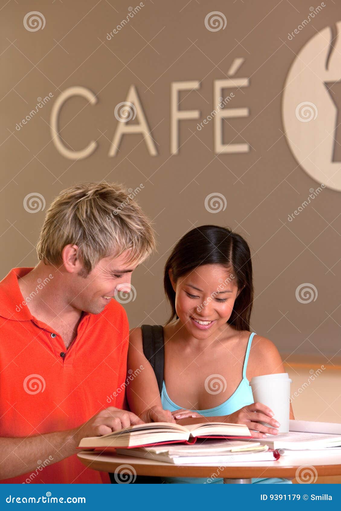 Students Taking Coffee Break Stock Image - Image of enjoyment, male ...