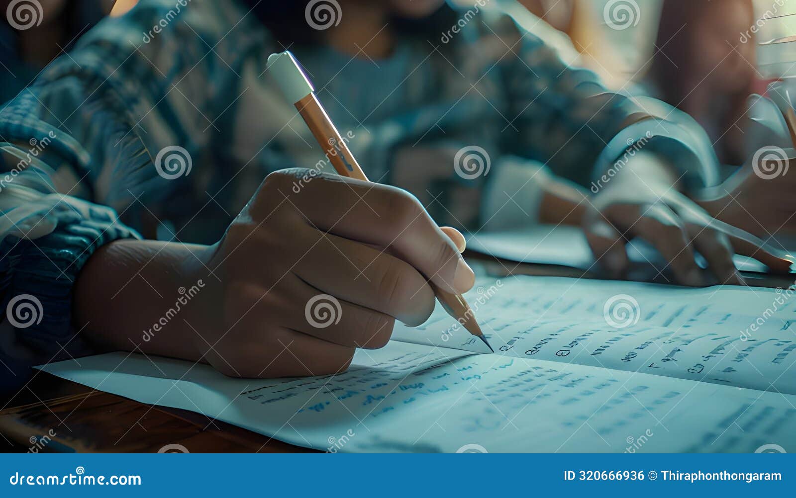 Students Taking Exam in Classroom. Education Test and Literacy Concept ...