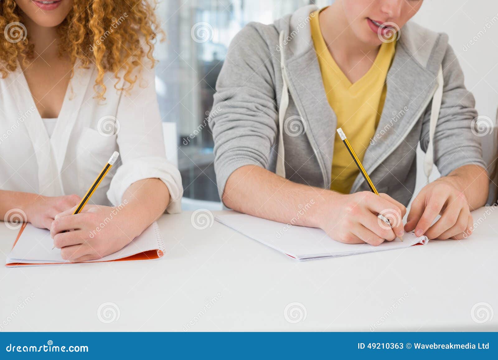 Students Taking Notes in Class Stock Image - Image of classmates, male ...