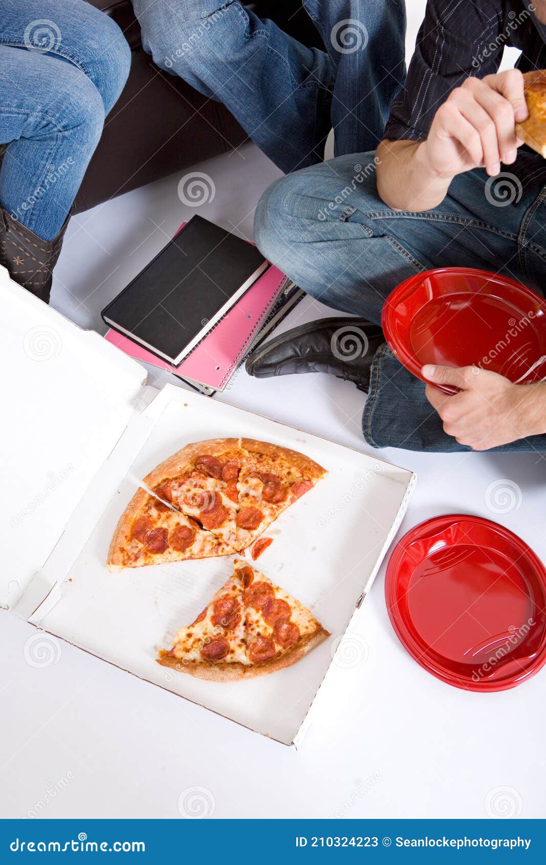 Students: Taking a Study Break for Pizza Stock Image - Image of food ...