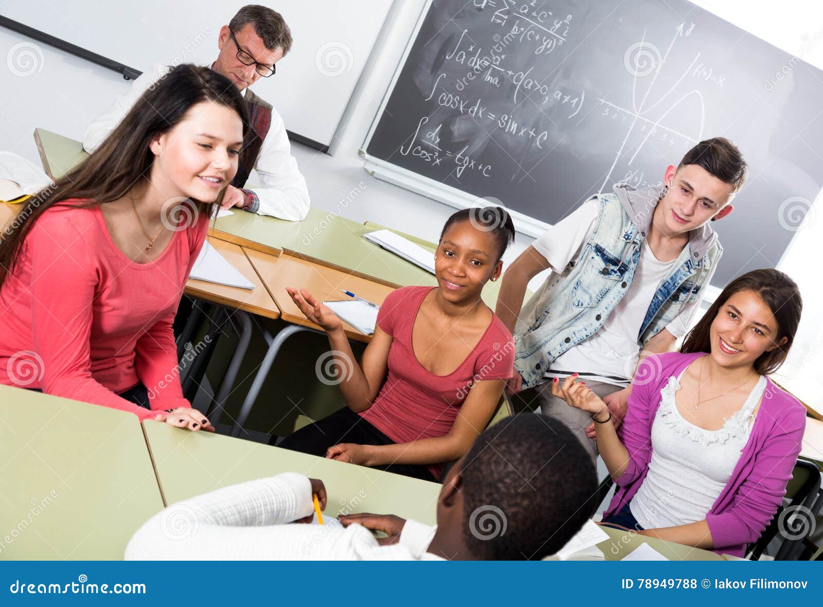 Students Talking during a Break Stock Photo - Image of pause ...