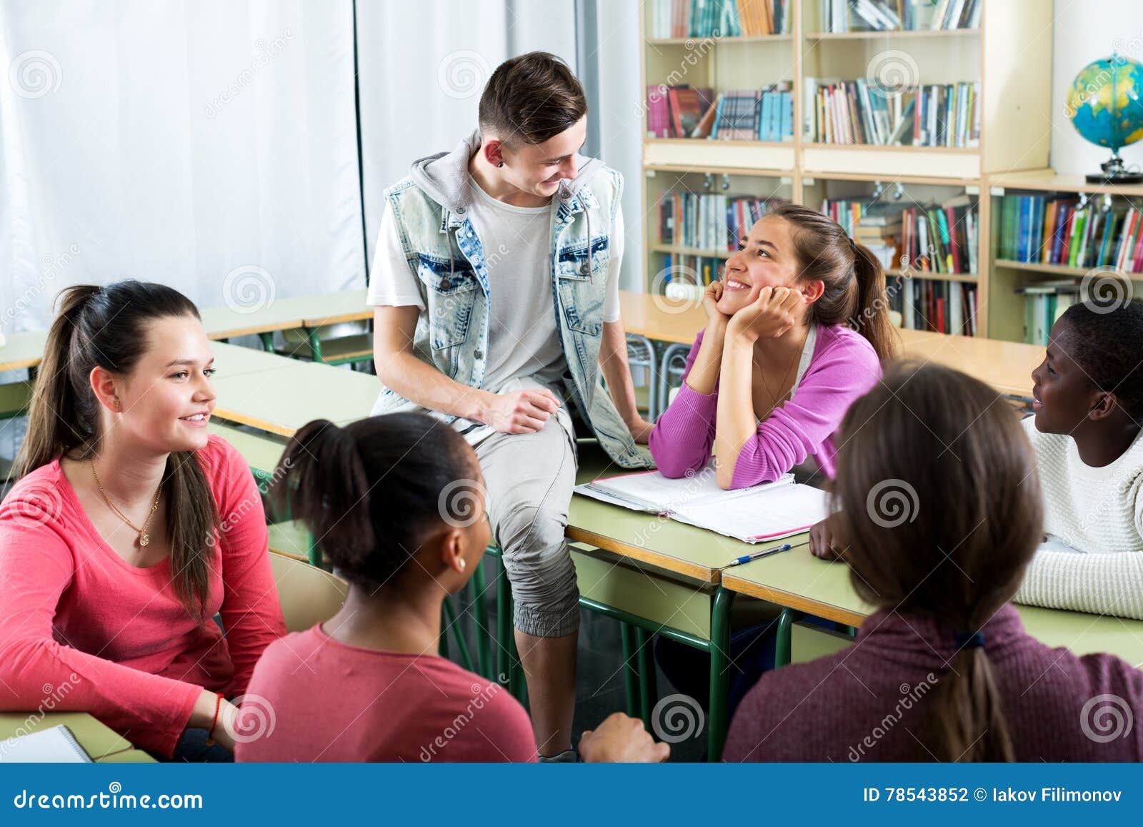 Students Talking during a Break Stock Photo - Image of confident ...