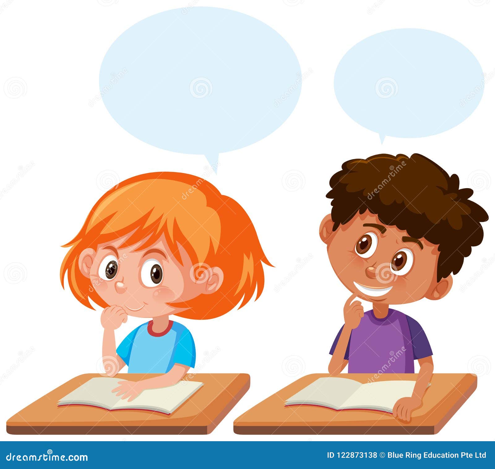 Students Talking in the Classroom Stock Vector - Illustration of table ...