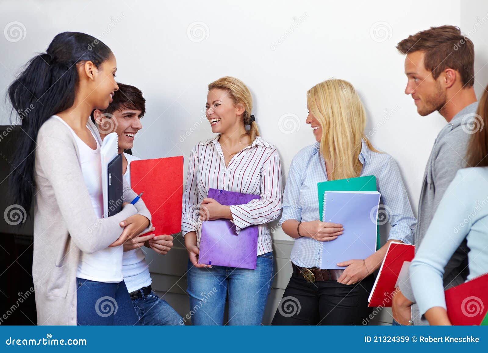 Students Talking in the Hall Stock Image - Image of friend, laughing ...