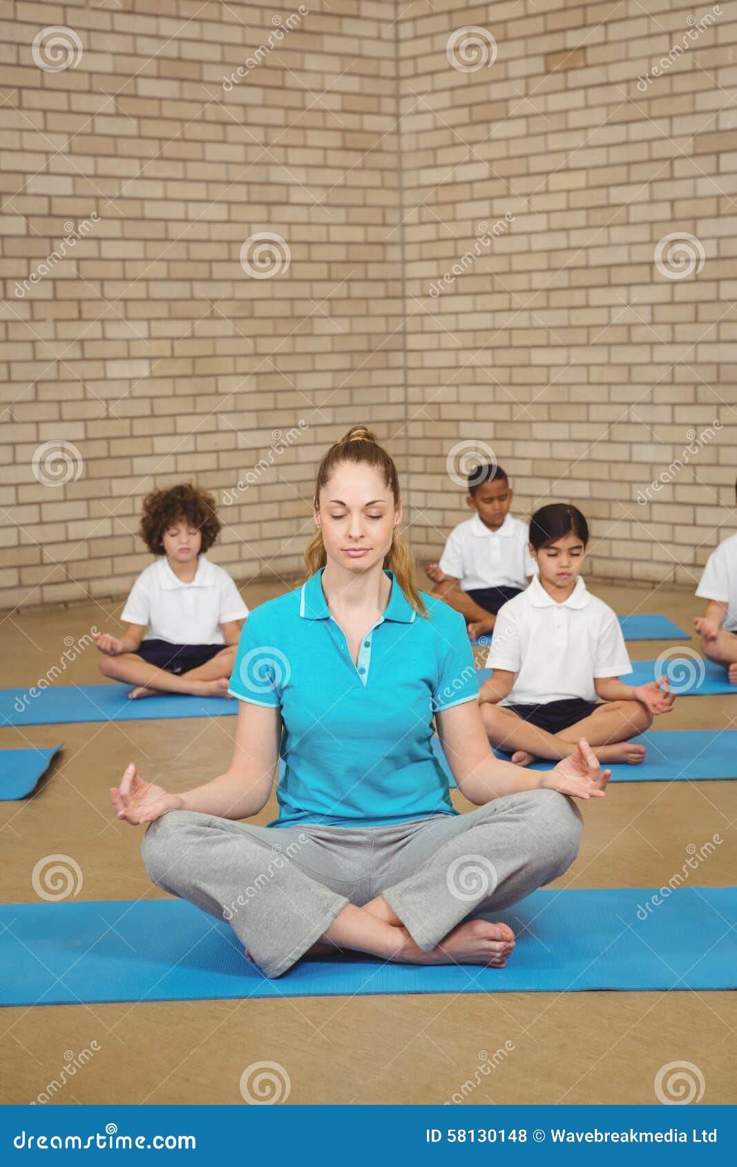 Students and Teacher Doing Yoga Pose Stock Photo - Image of female ...