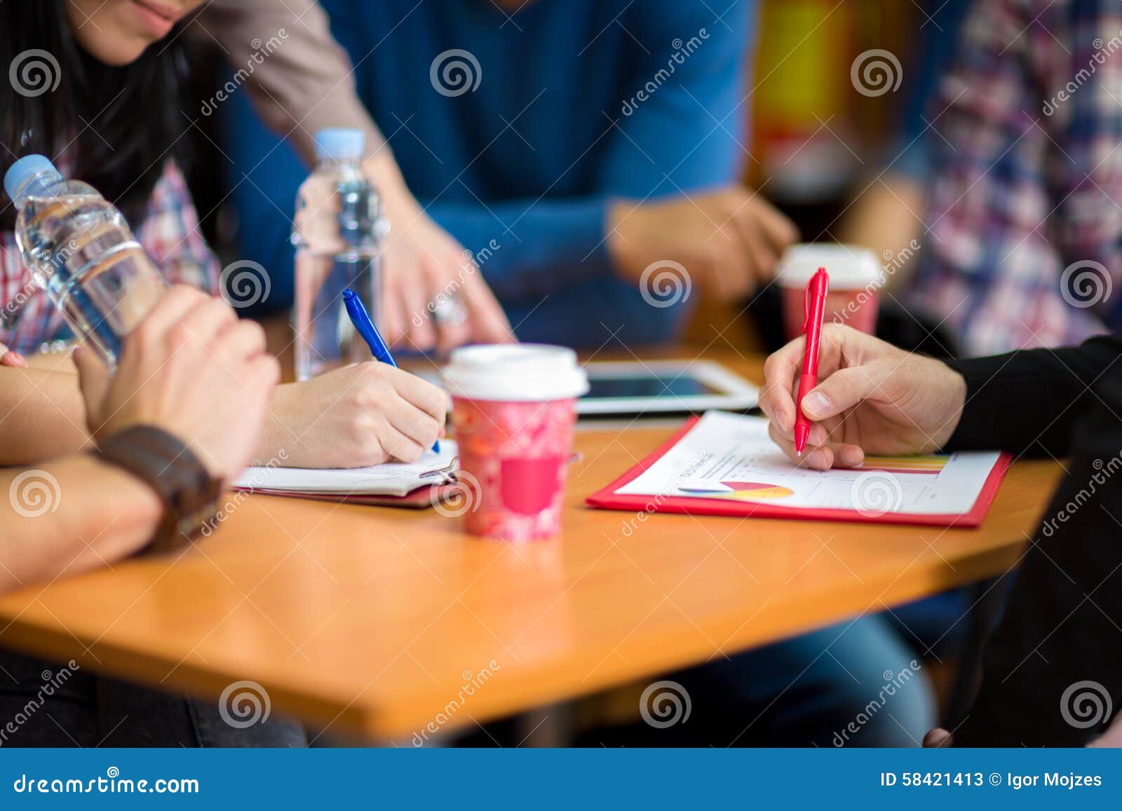Students Teamwork on the Project in Classroom Stock Image - Image of ...