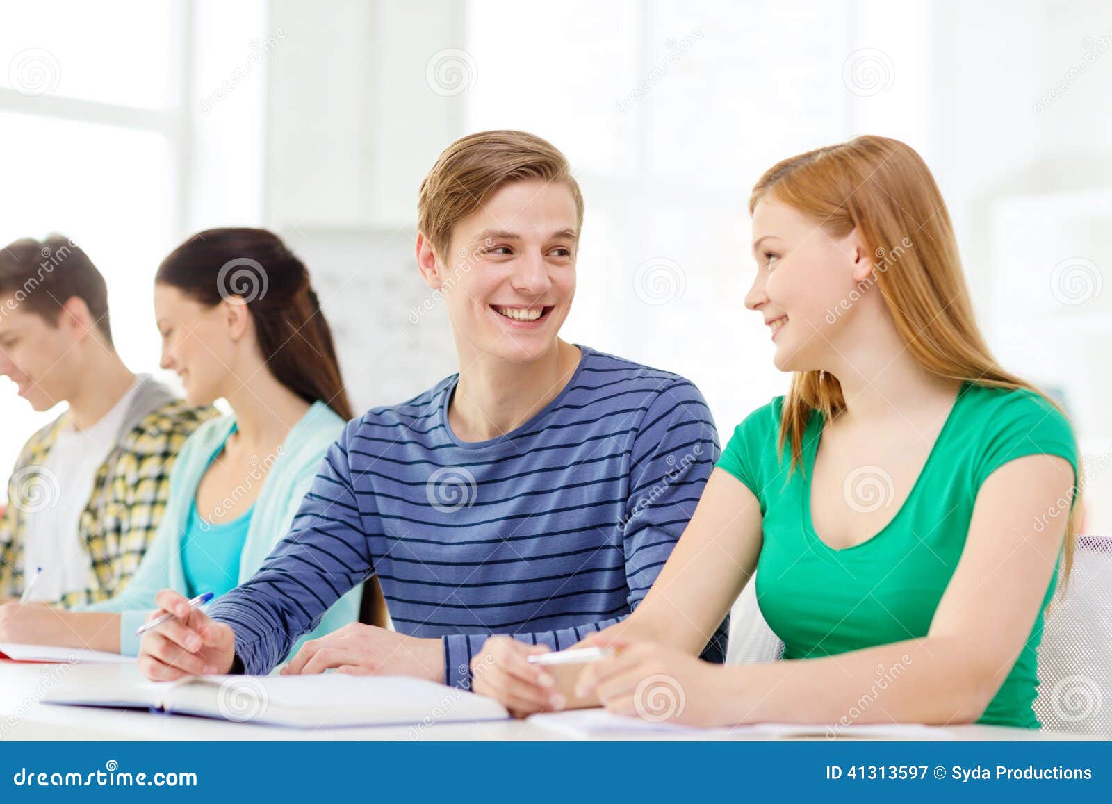 Students with Textbooks and Books at School Stock Image - Image of ...