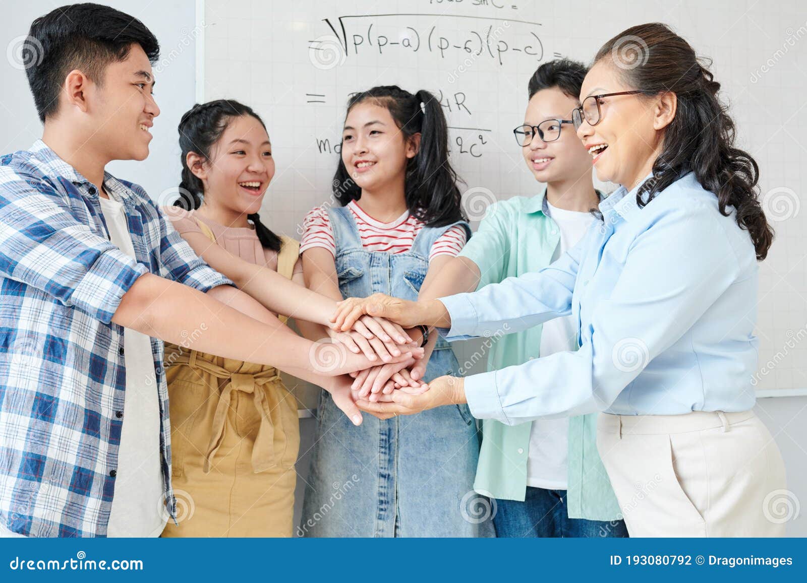 Students and Their Math Teacher Stock Photo - Image of child, teacher ...