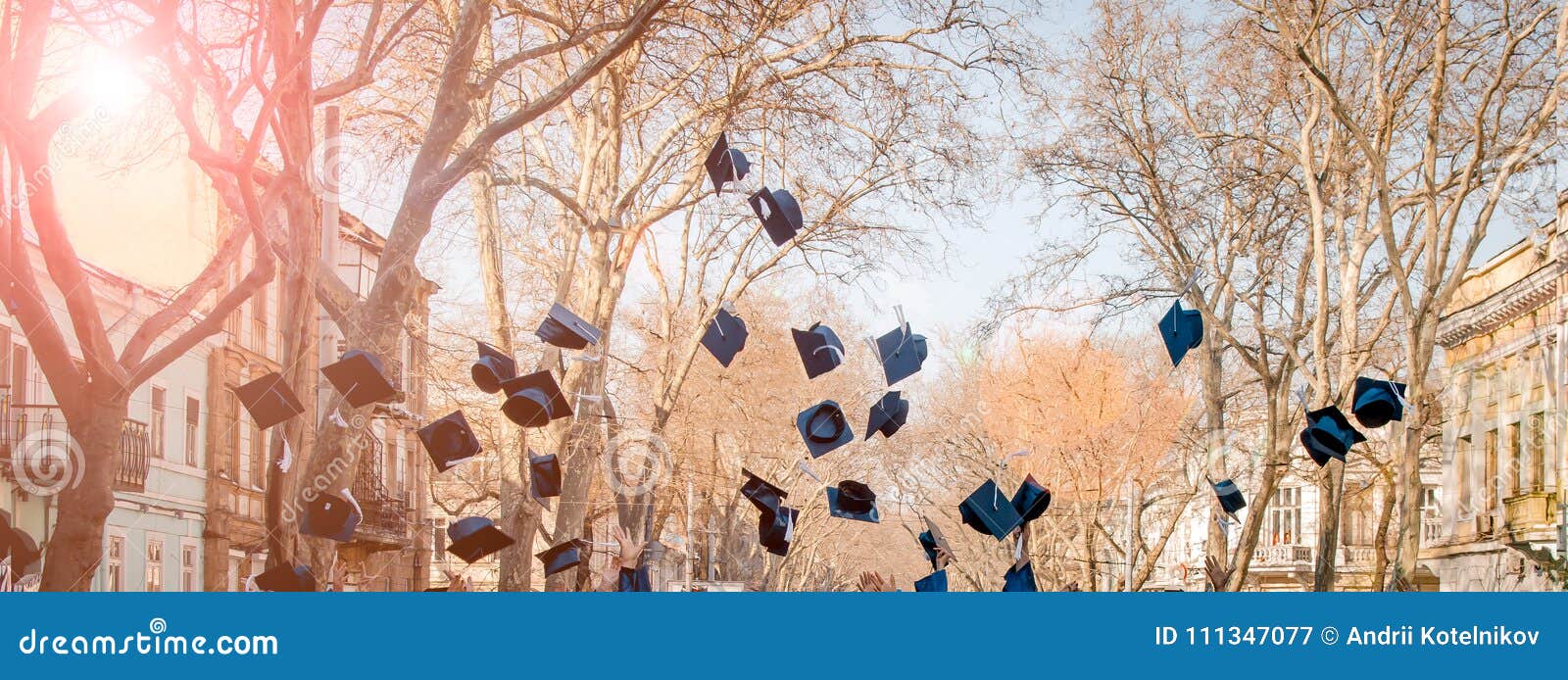 Students Throw Up Their Caps. Graduation of Studies Stock Image - Image ...
