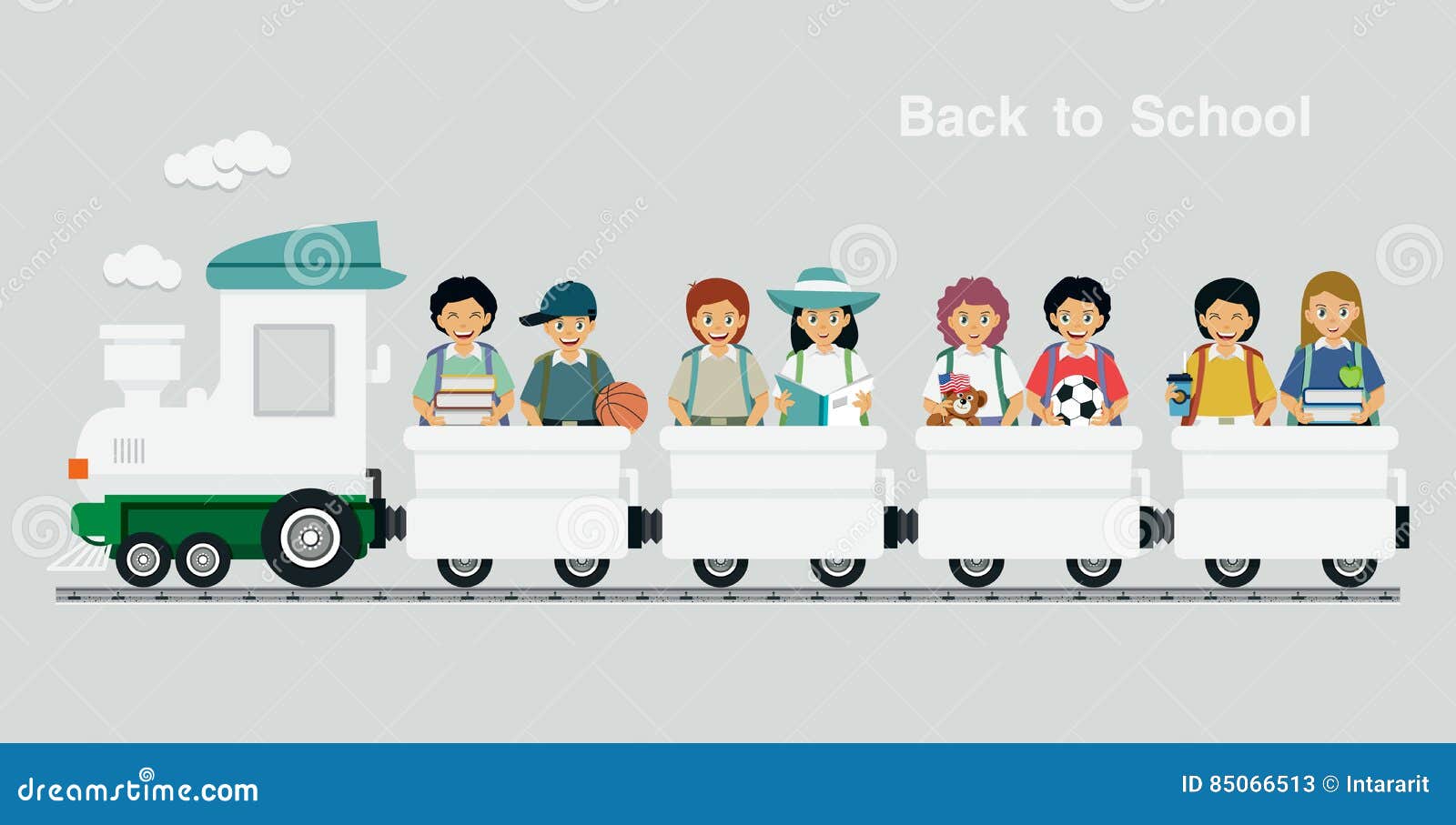 Students train ride stock vector. Illustration of child - 85066513