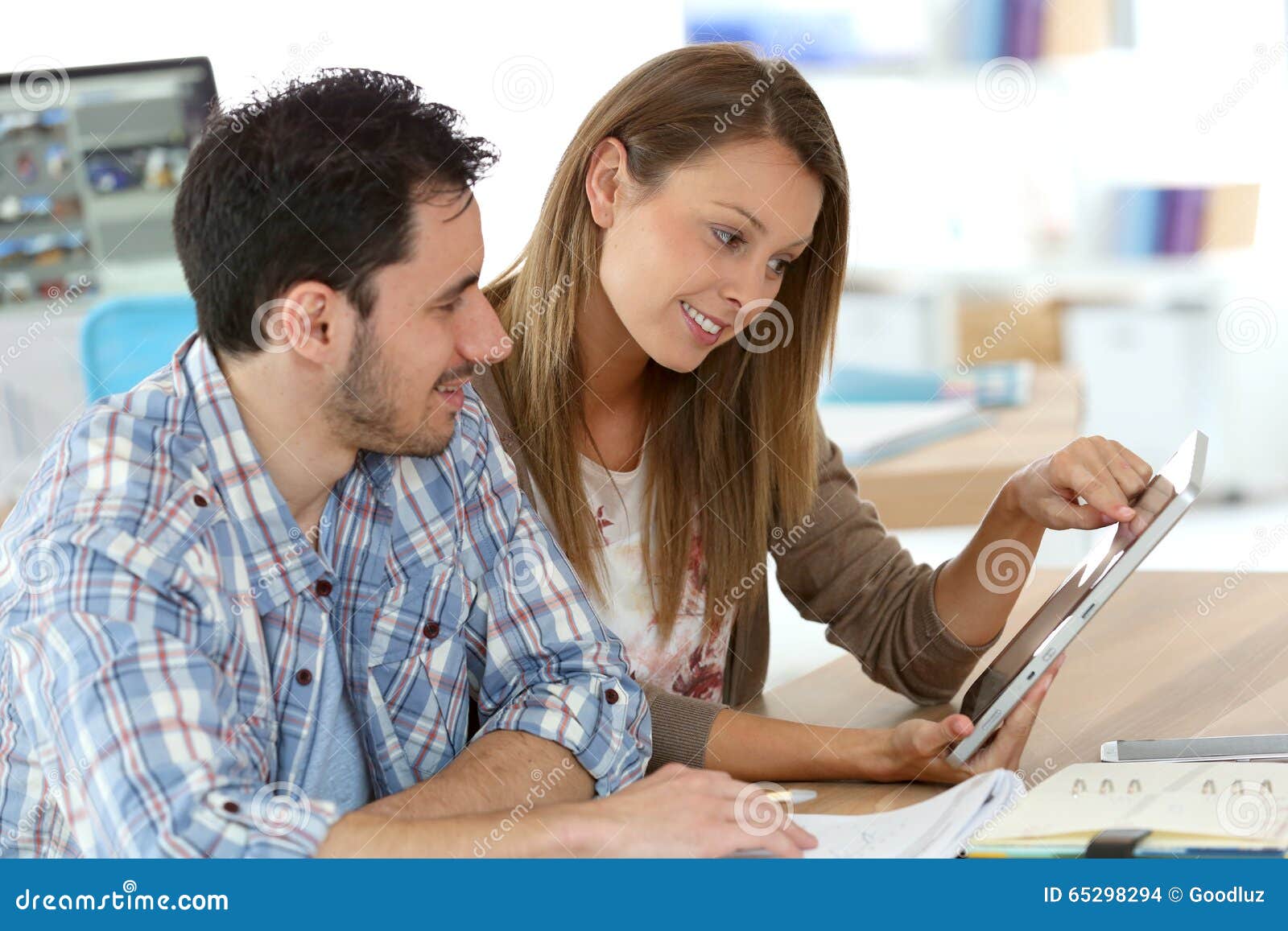 Students in Training Class Using Tablet Stock Photo - Image of digital ...