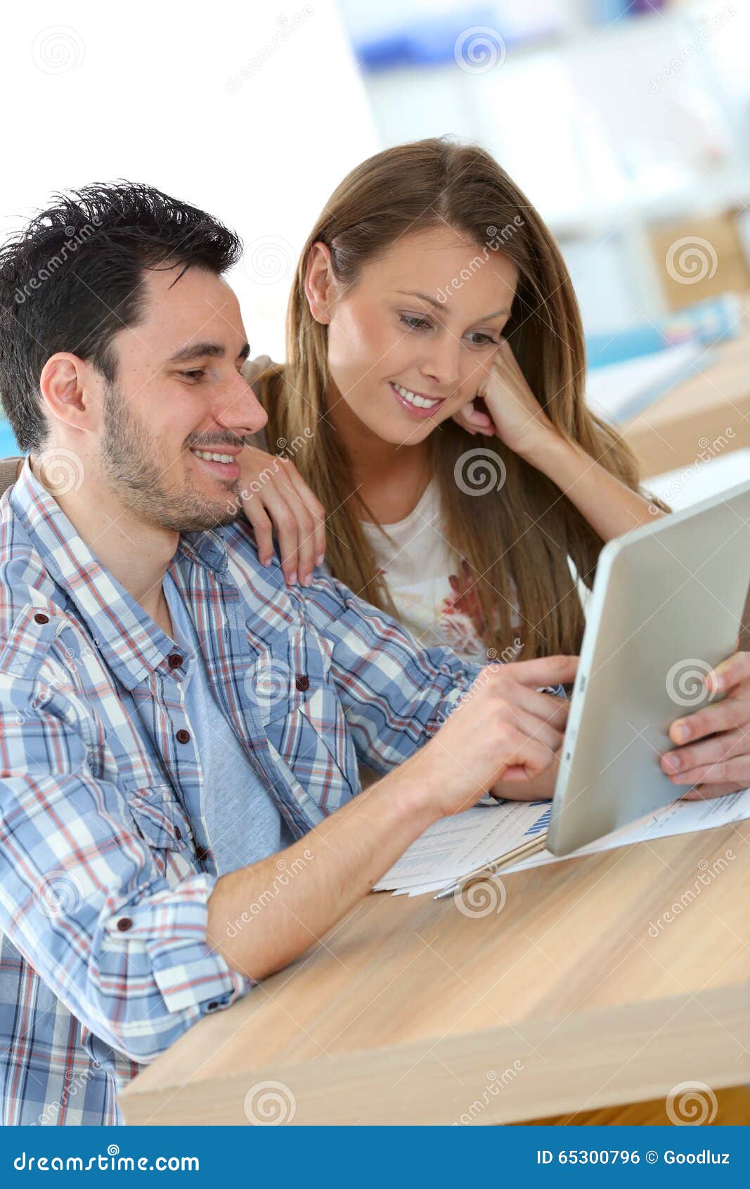 Students in Training Class Using Tablet Stock Photo - Image of teamwork ...