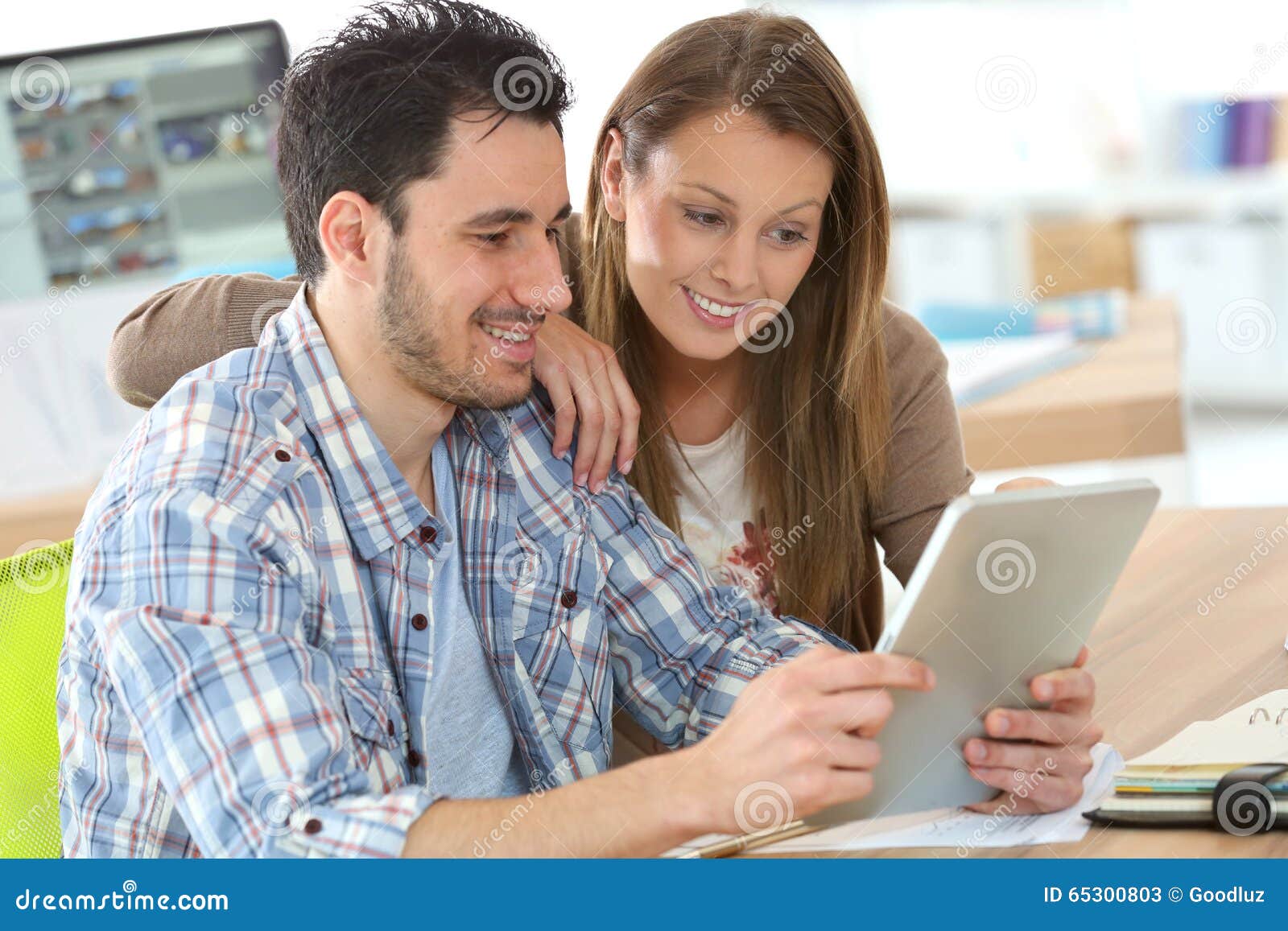 Students in Training Class Using Tablet Stock Image - Image of ...