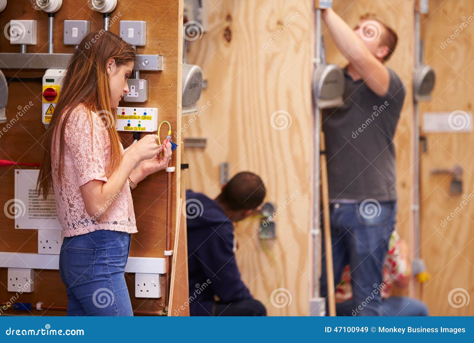 Students Training To Be Electricians in Workshop Stock Image - Image of ...