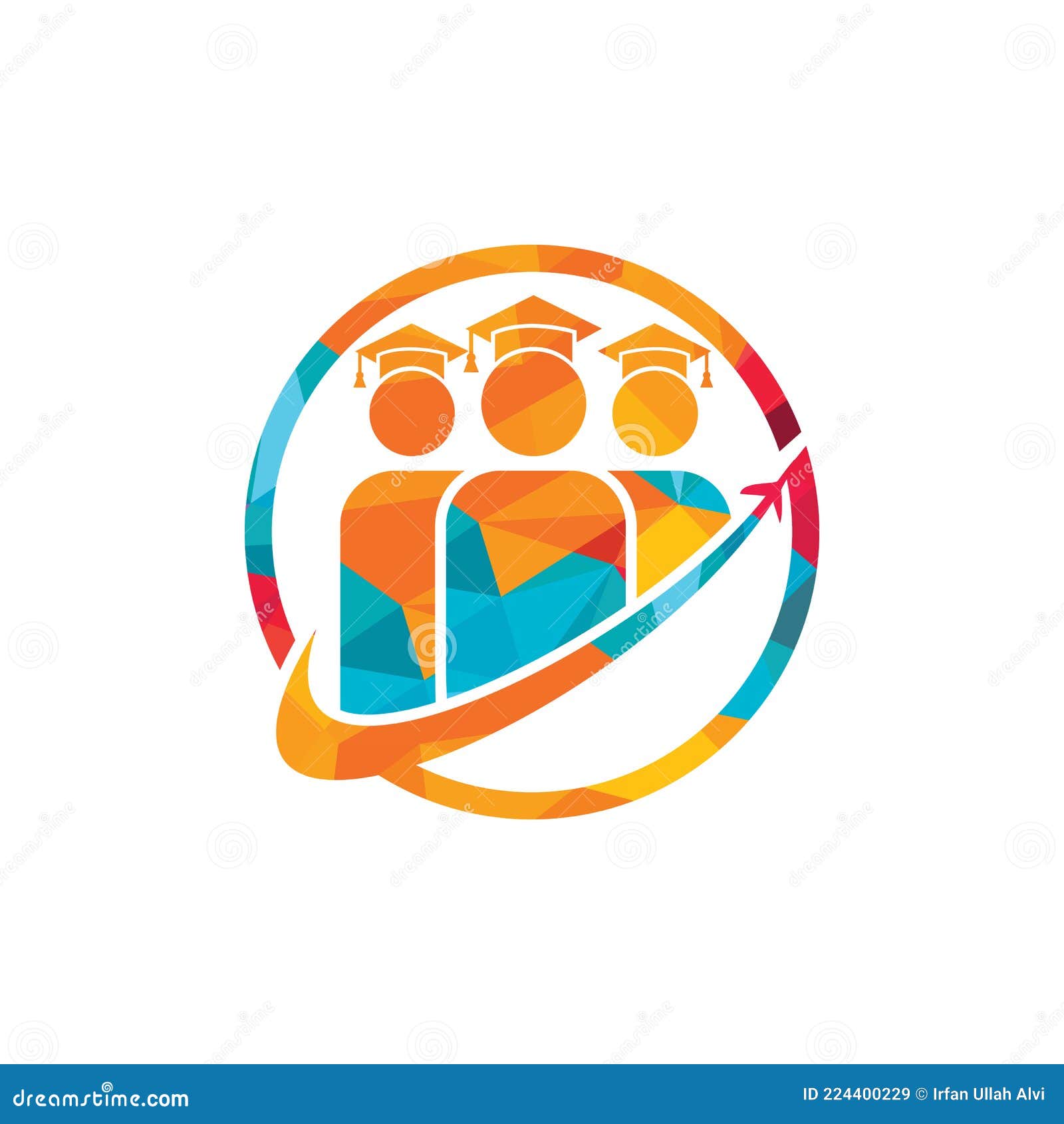 Students Traveler Vector Logo Template. Education and Travel Logo ...