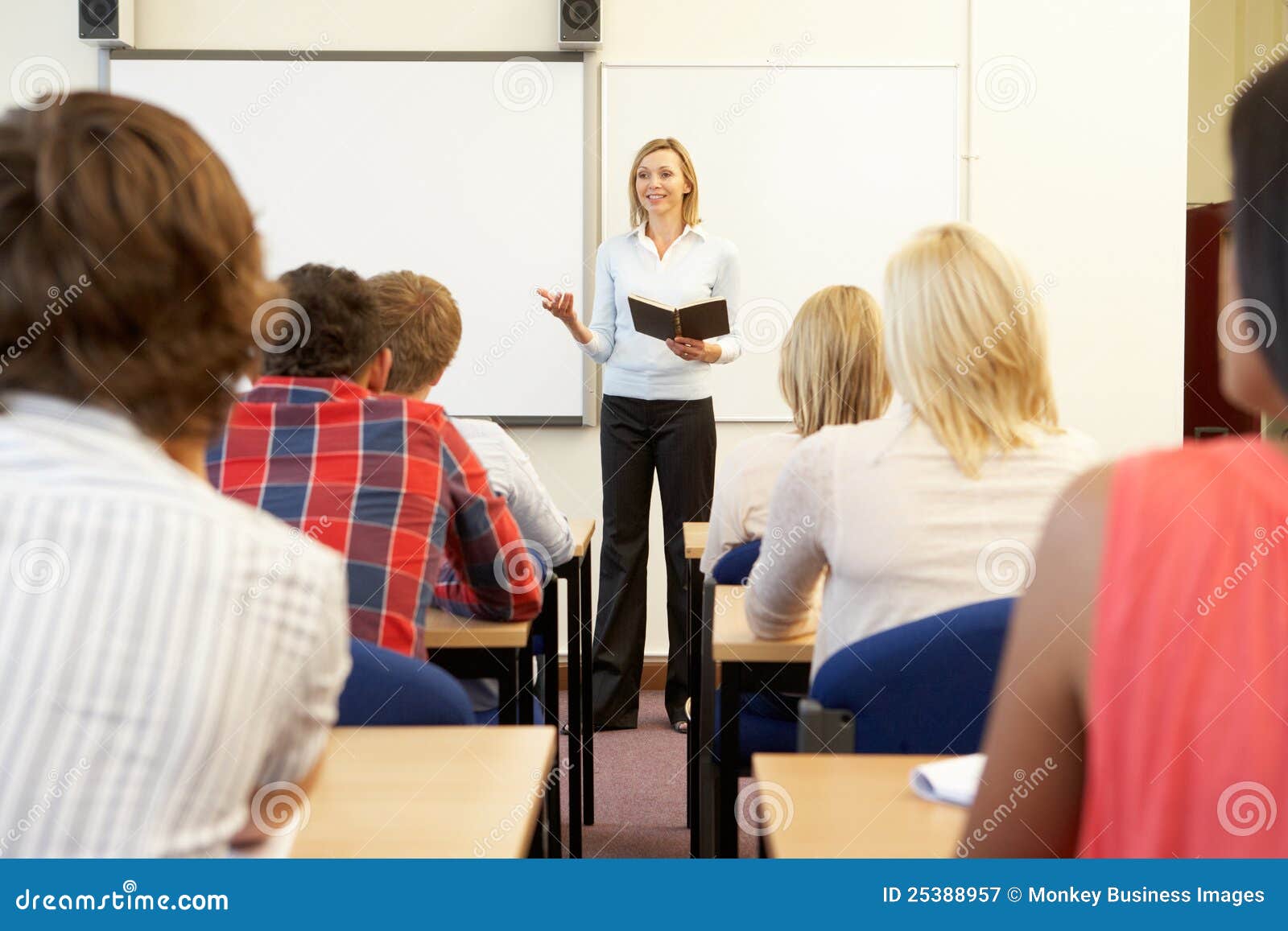 Students and Tutor in Class Stock Image - Image of female, education ...