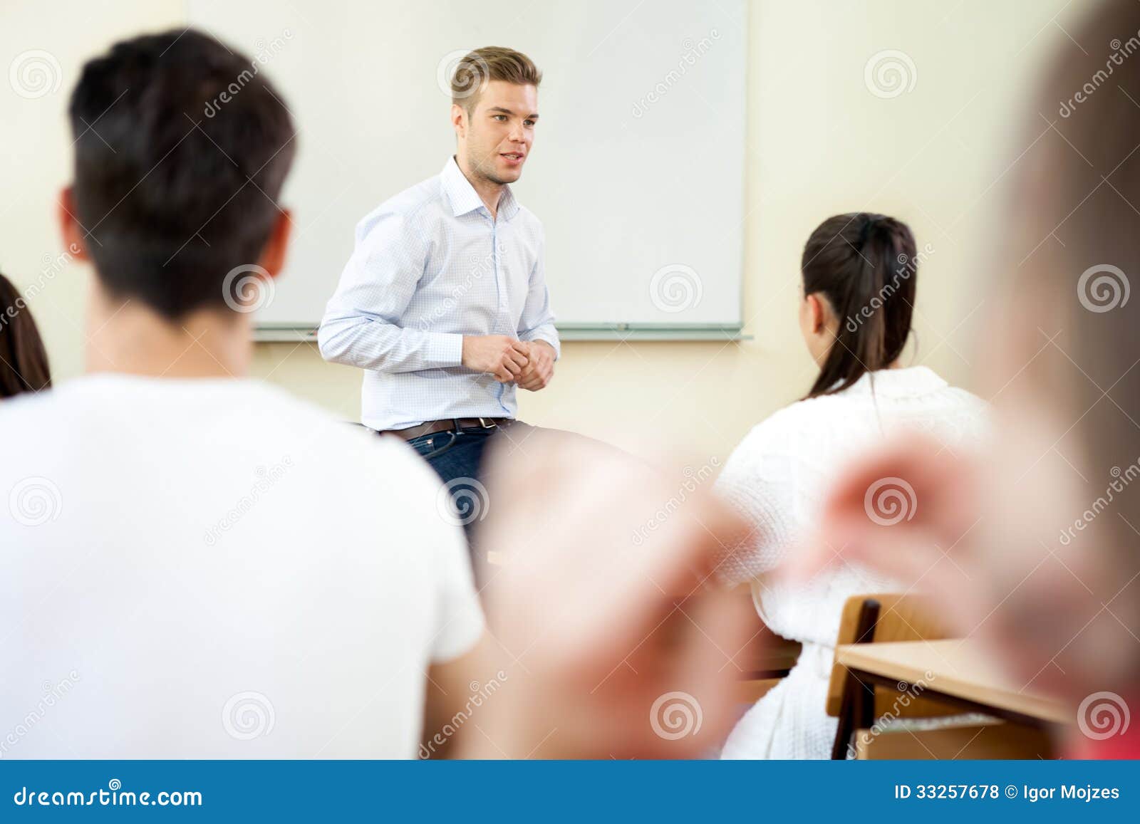 Students and Tutor on Class Stock Photo - Image of college, horizontal ...