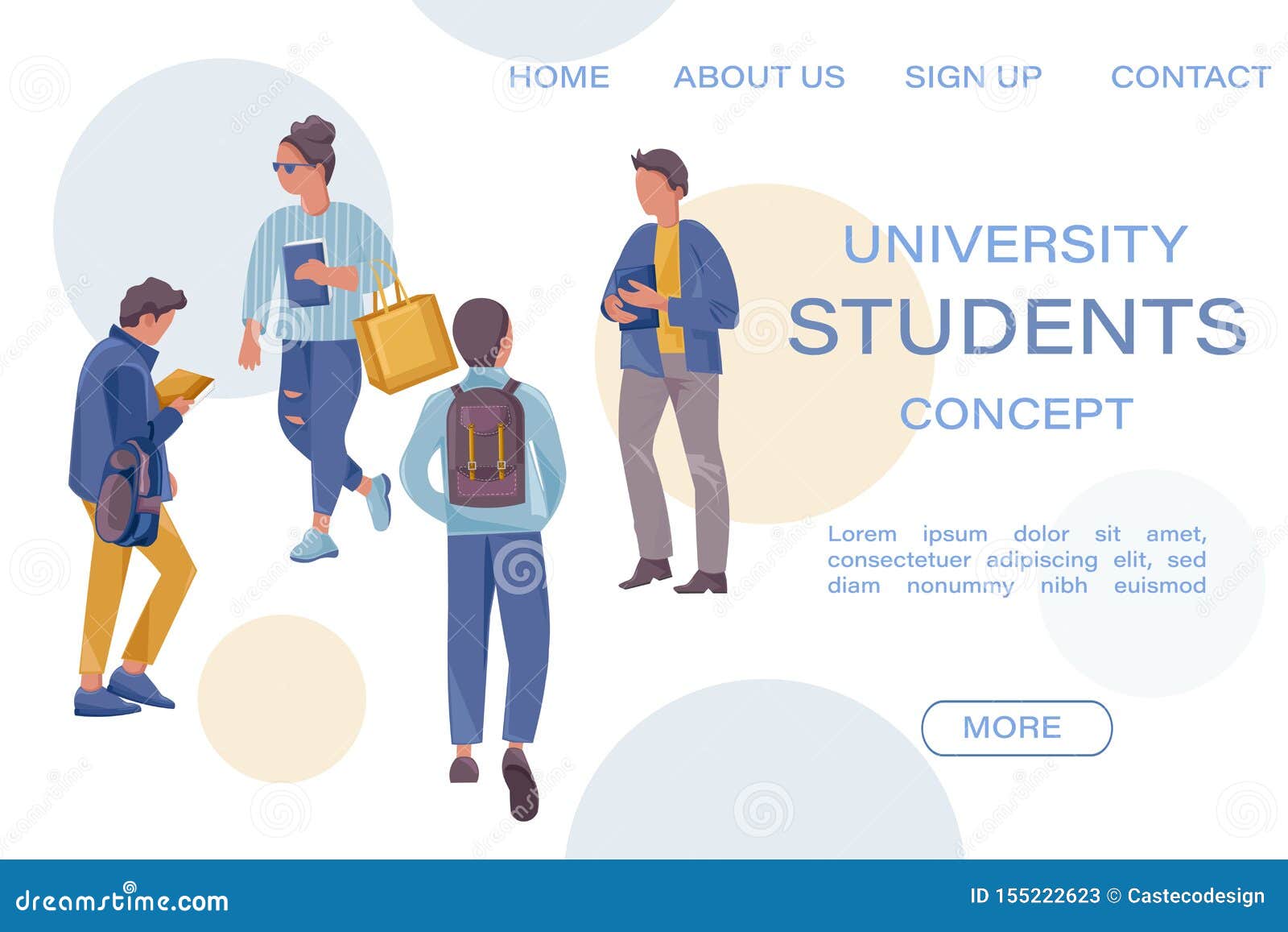 Students at the University Concept Vector Flat Style Illustrations ...