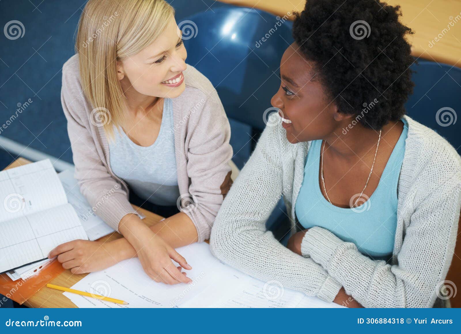 Students, University and Conversation in Classroom, Friends and ...