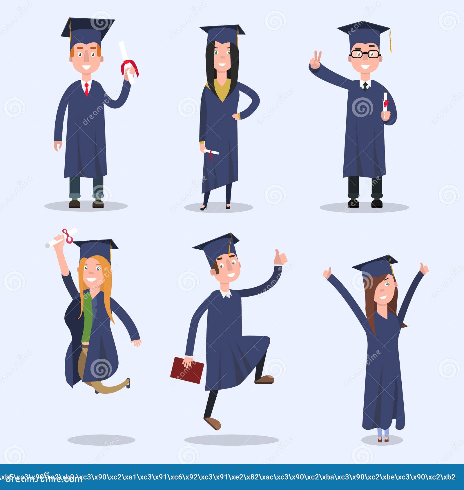 Students at the University of. Flat Stock Illustration - Illustration ...