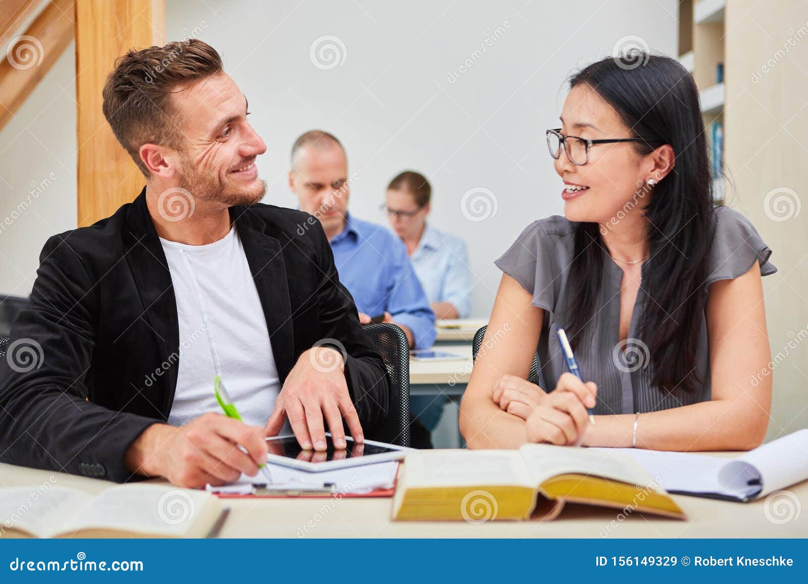 Students in a University Seminar Learn Together Stock Image - Image of ...