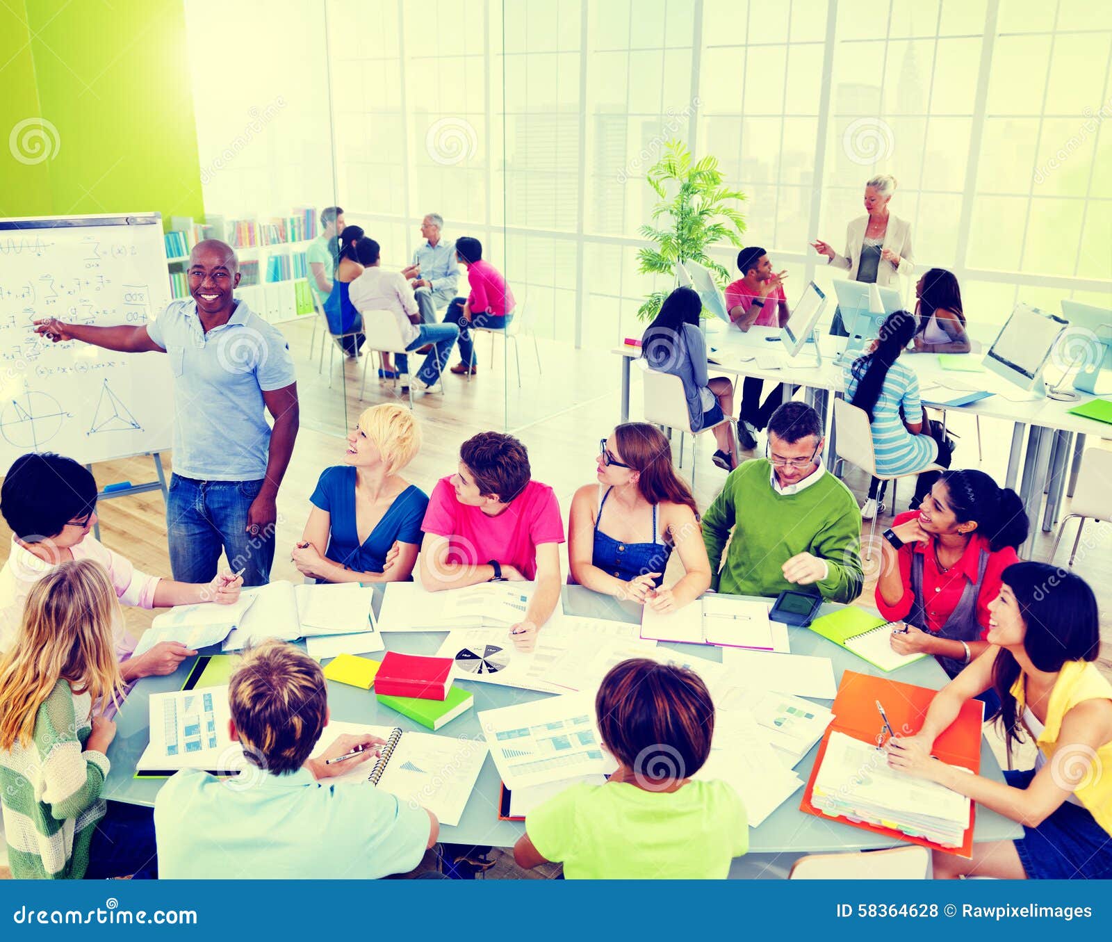 Students University Studying Professor Communication Concept Stock ...