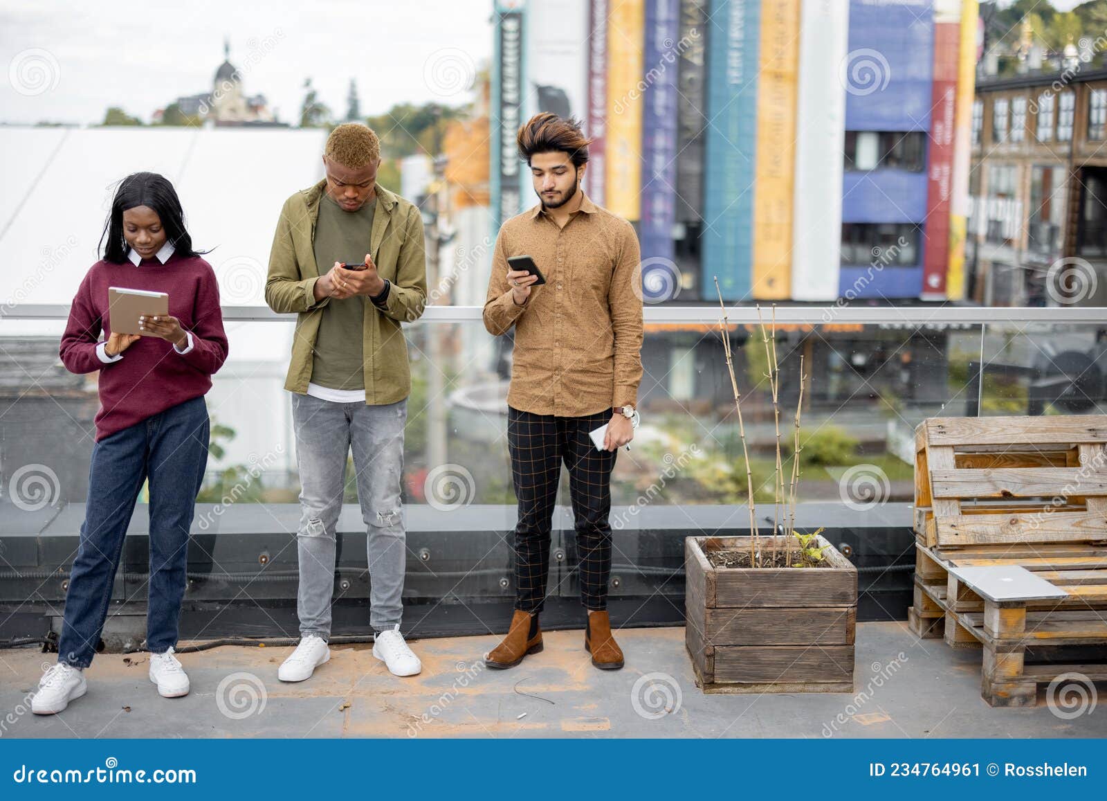 Students Use Digital Devices at University Campus Stock Image - Image ...