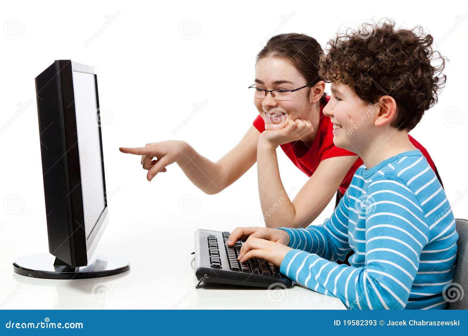 Students using computer stock image. Image of desk, enjoyment - 19582393
