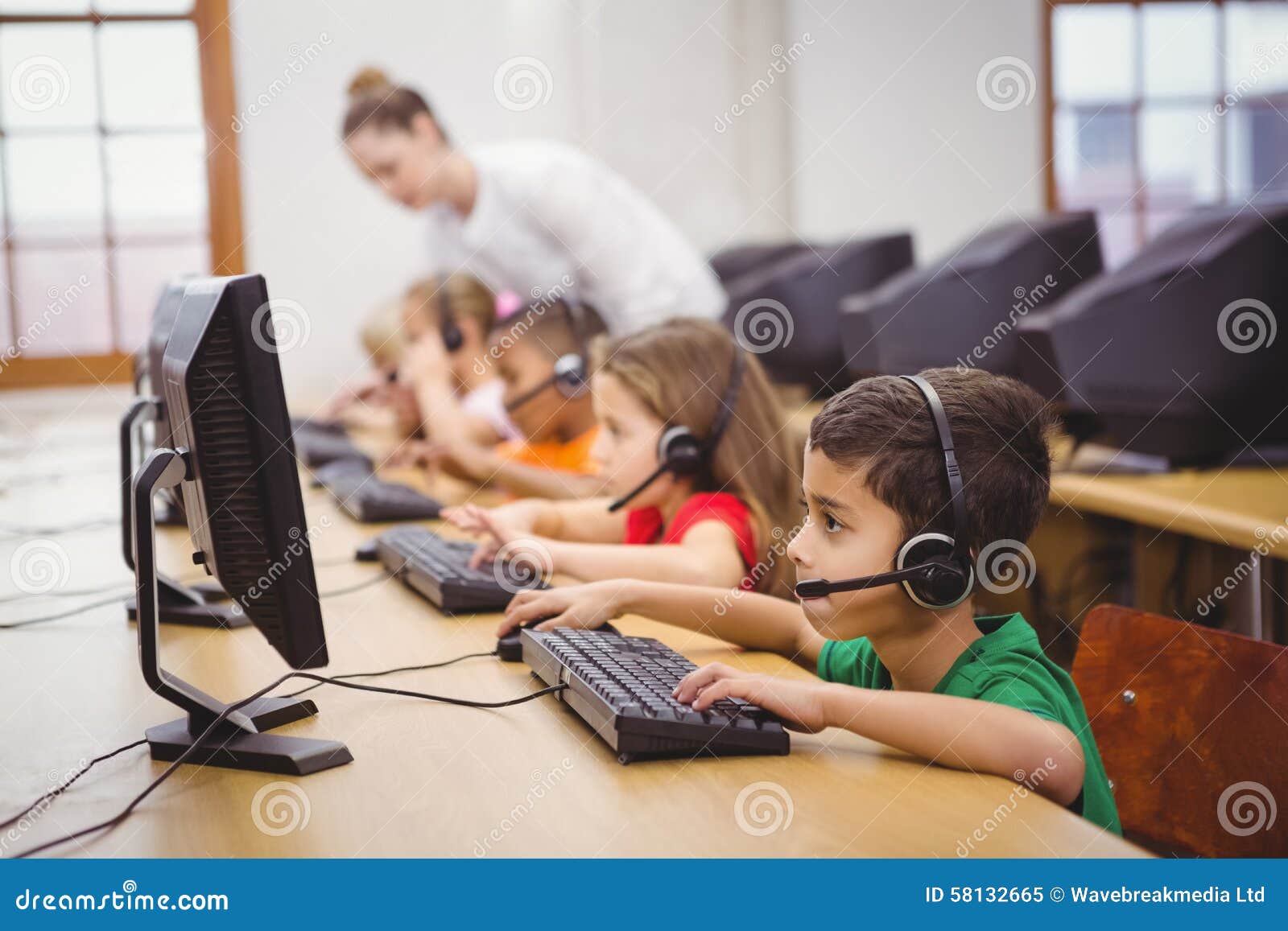 Students Using Computers in the Classroom Stock Image - Image of ...