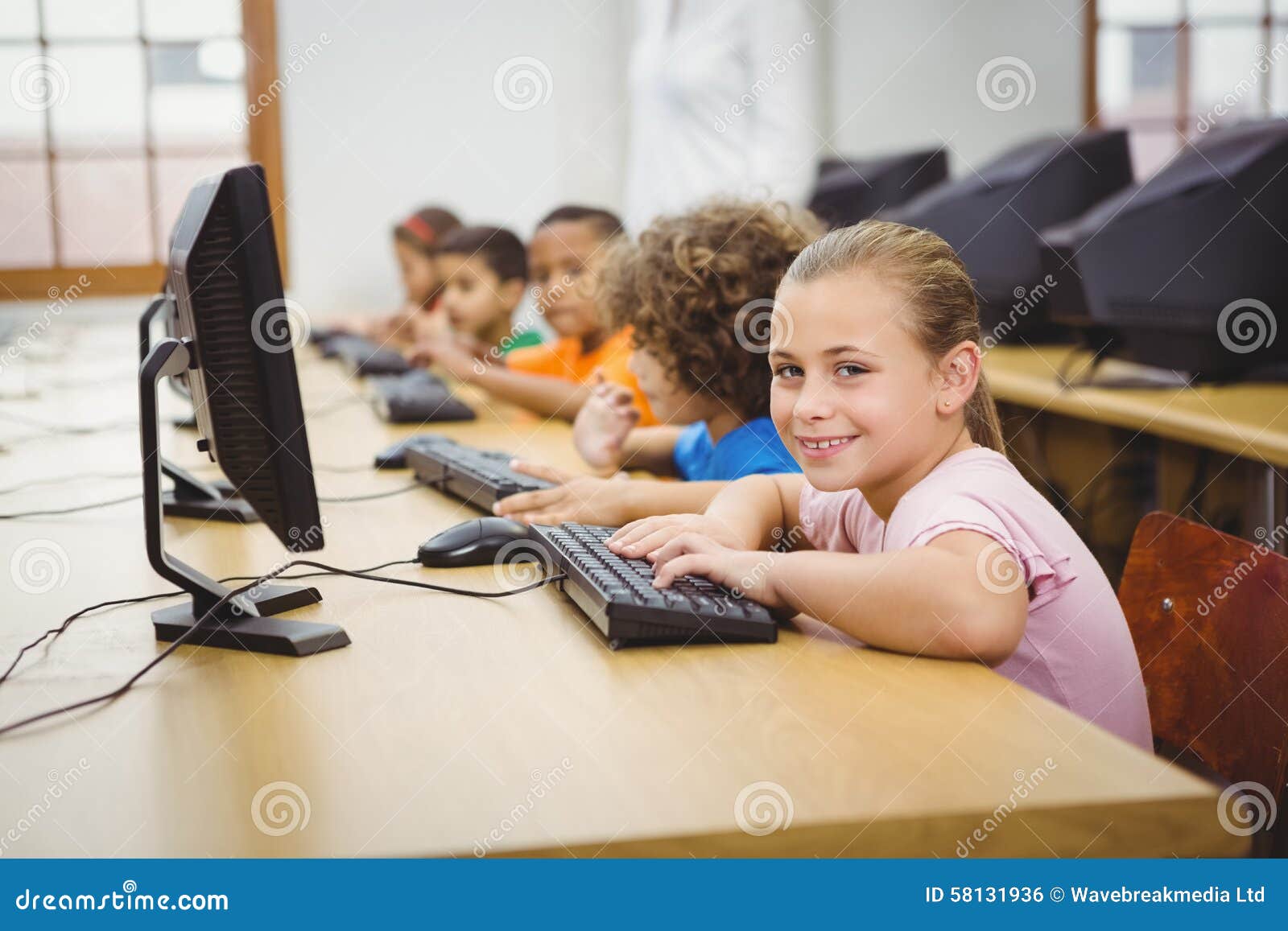 Students Using Computers in the Classroom Stock Photo - Image of child ...