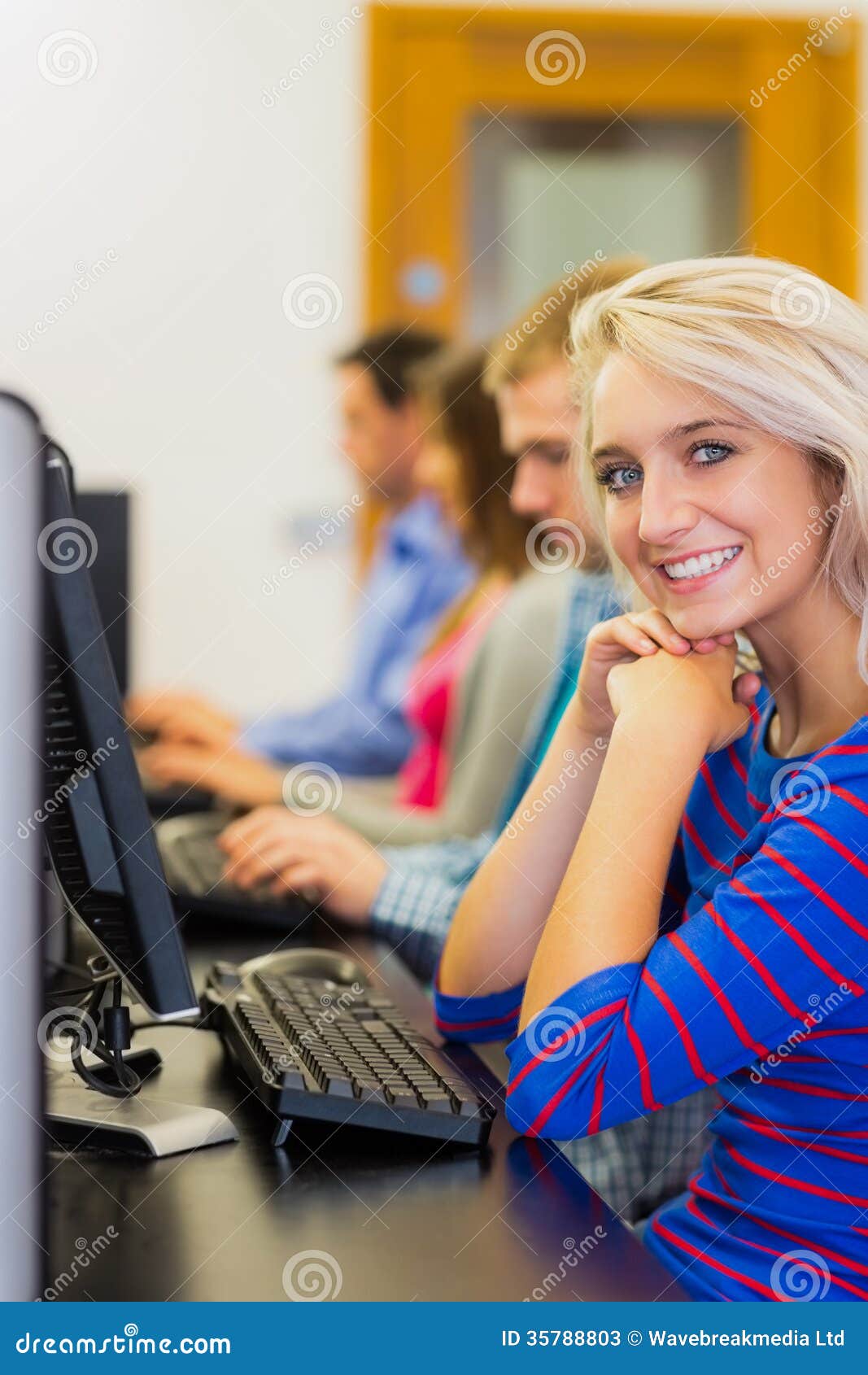 Students Using Computers in the Computer Room Stock Image - Image of ...
