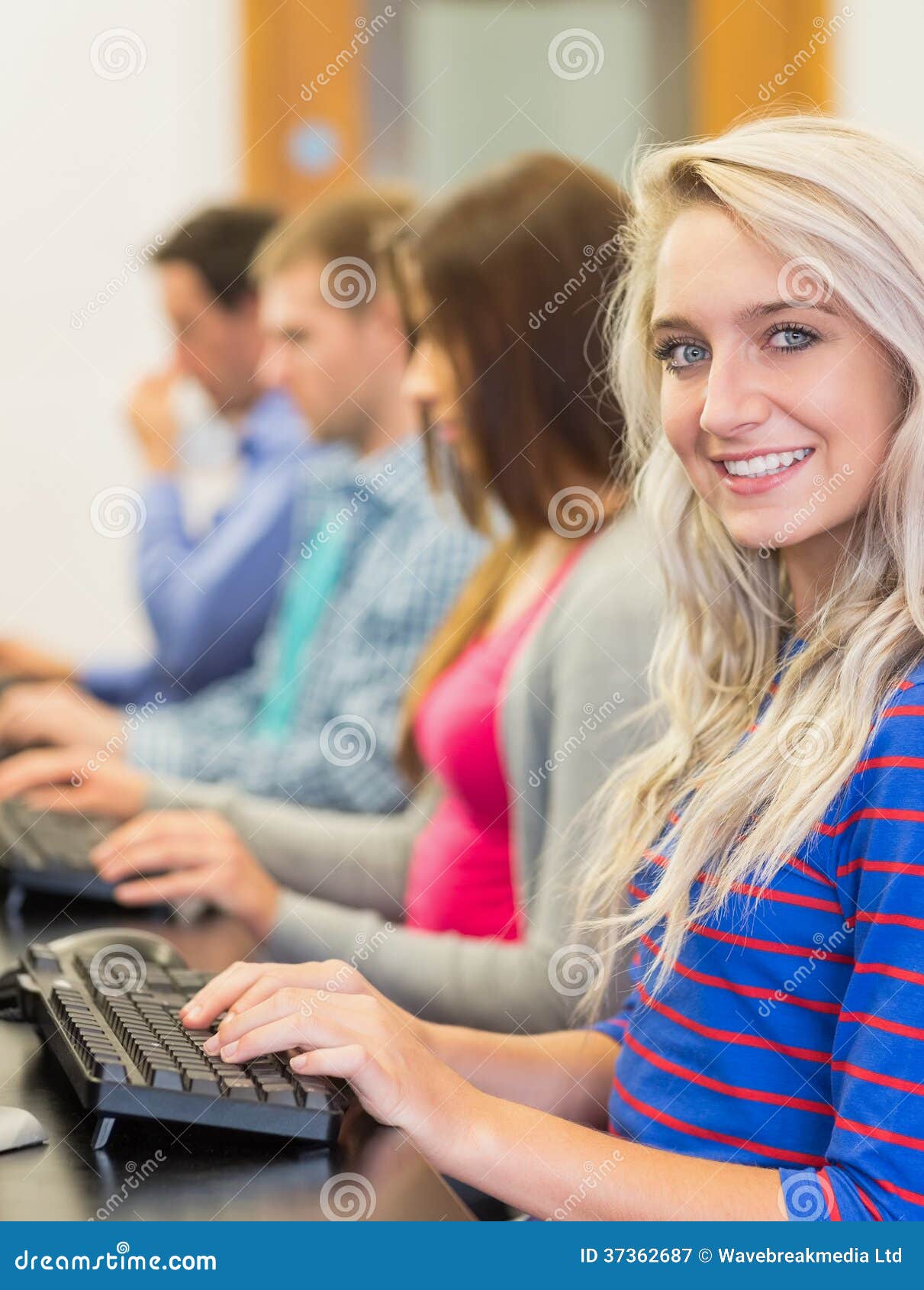Students Using Computers in the Computer Room Stock Image - Image of ...