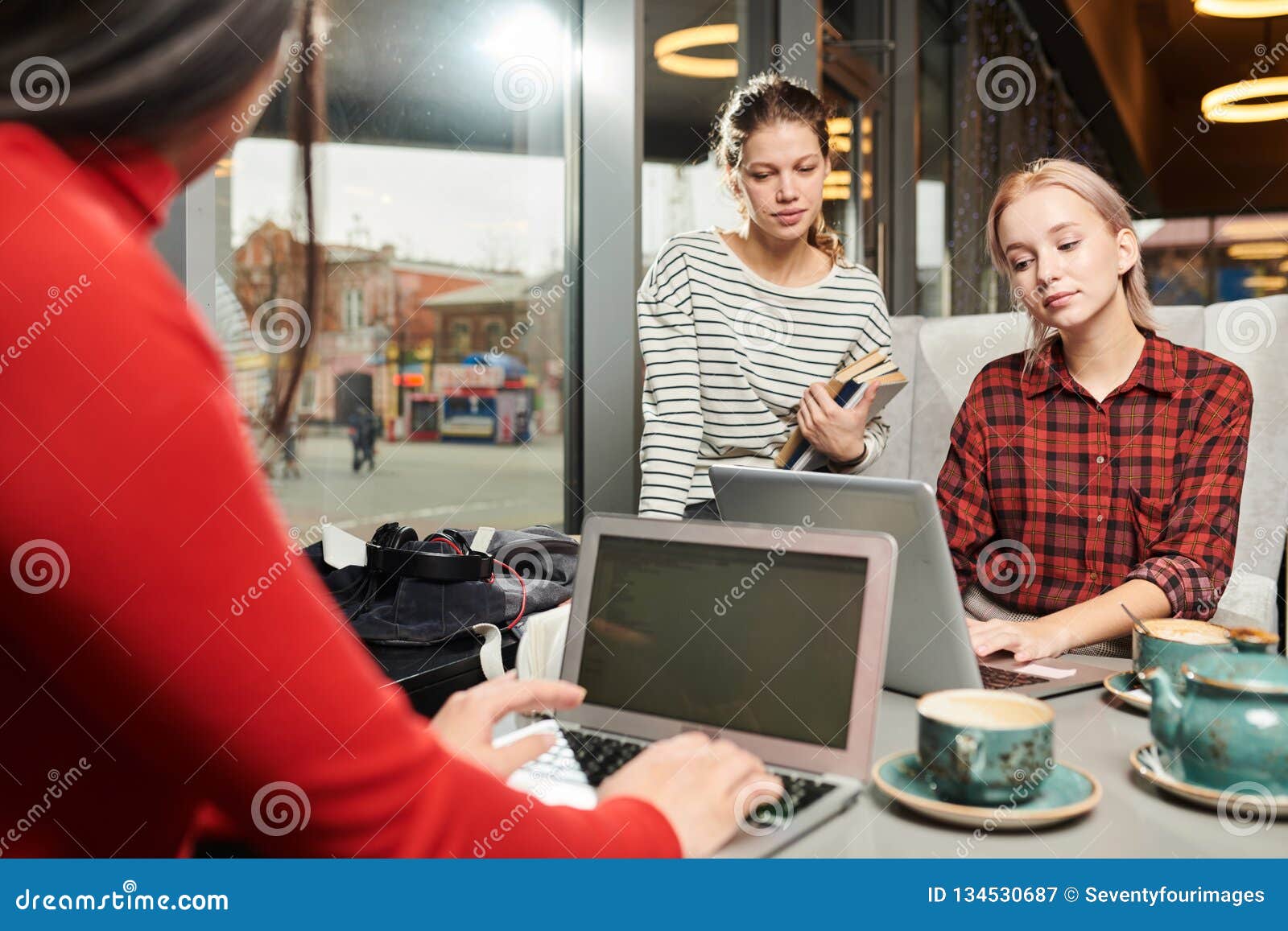 Students Using Computers for Study Stock Image - Image of internet ...