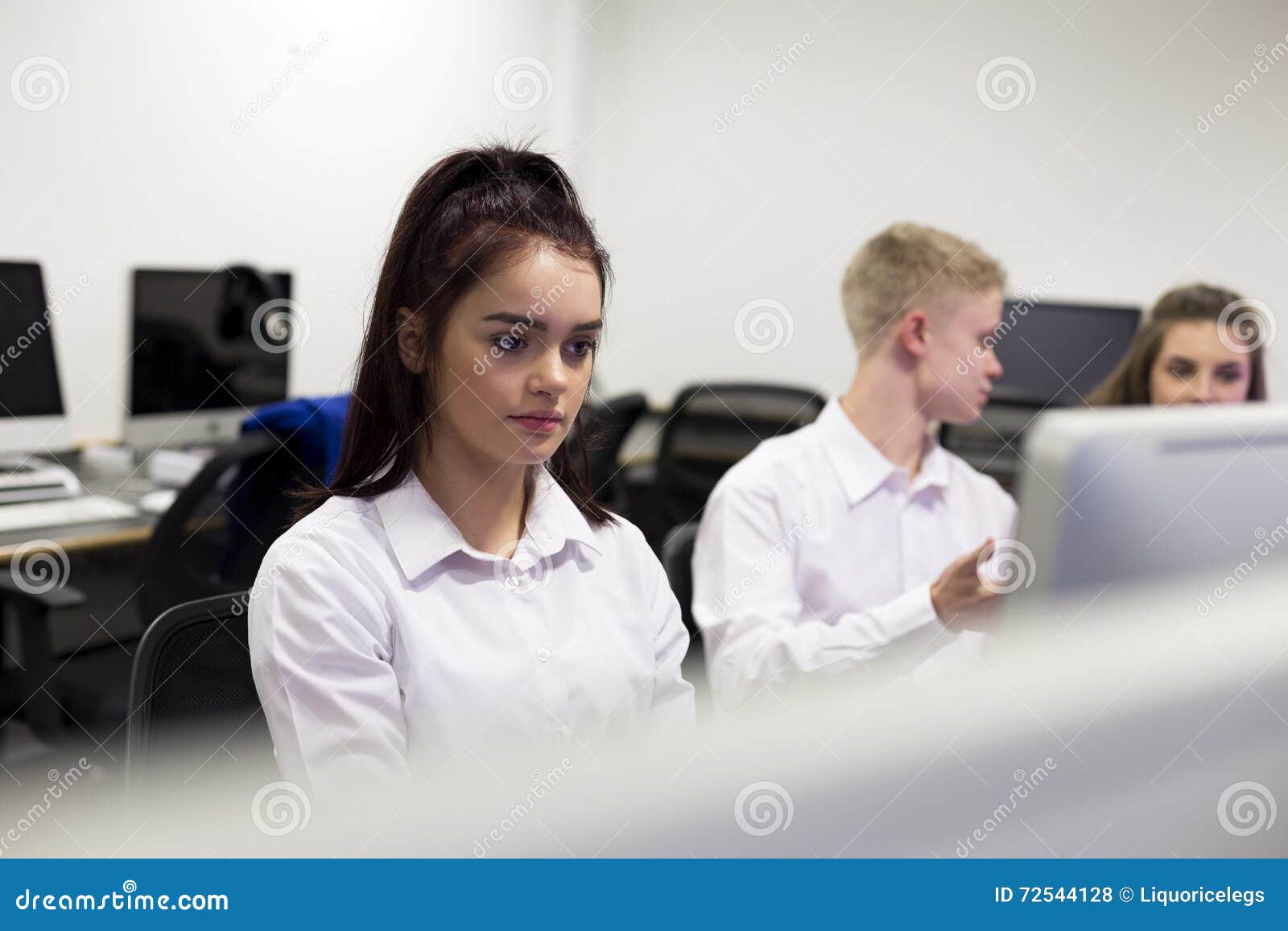 Students using Computers stock photo. Image of modern - 72544128