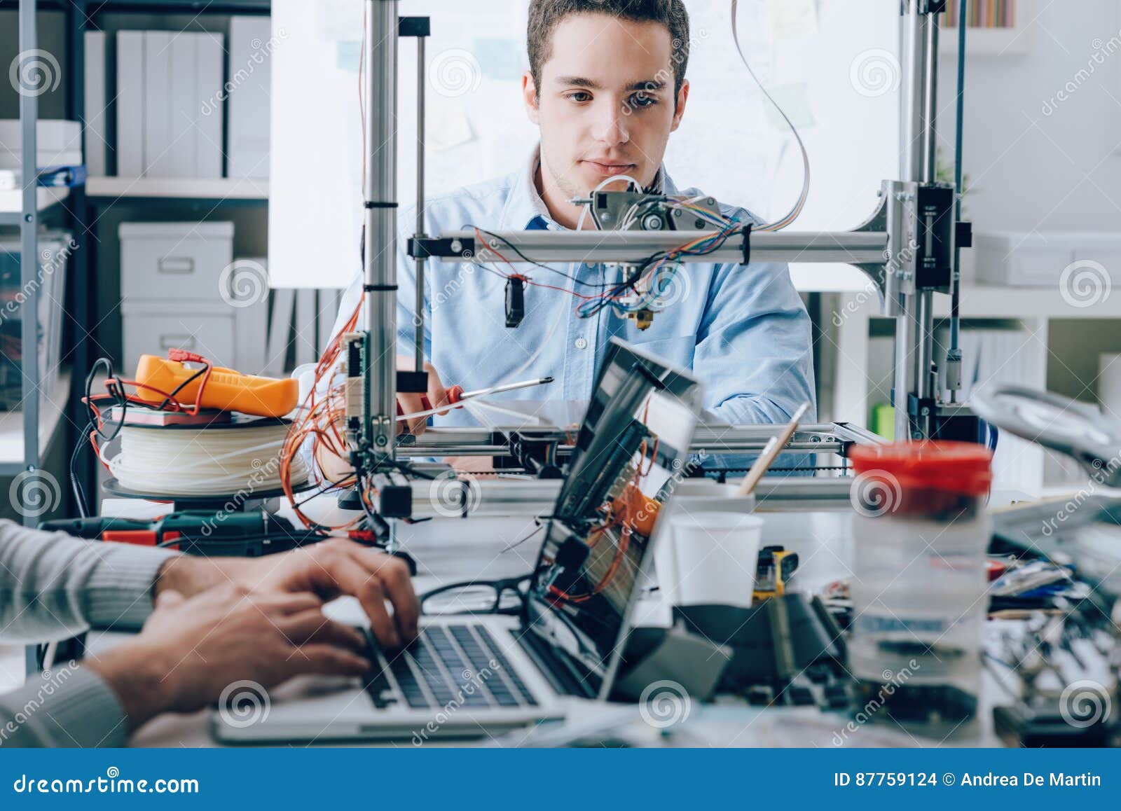 Students Using a 3D Printer Stock Photo - Image of engineer, filament ...