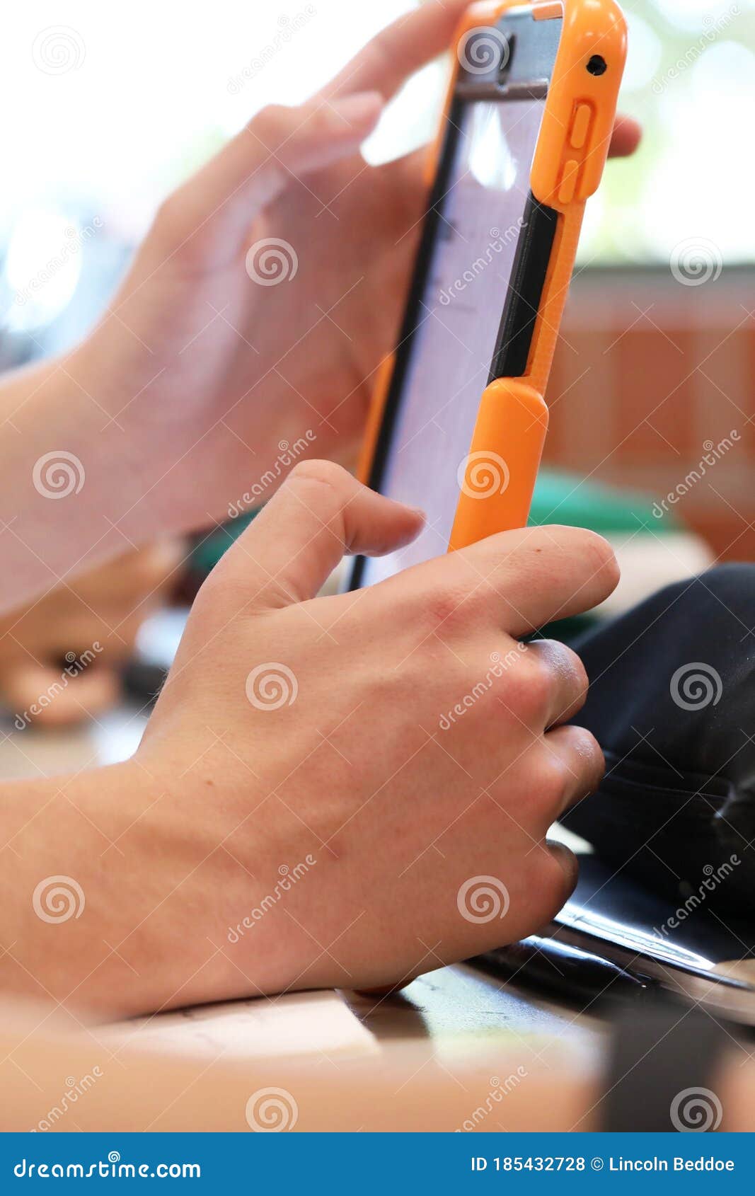 Students Using Digital Technology in the Classroom. Stock Photo - Image ...